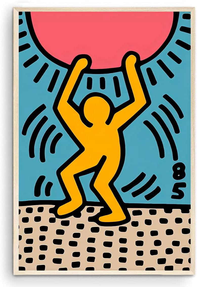 ASPORIC Man Carrying The Sun, Exhibition Poster, Man Holding Sun ...