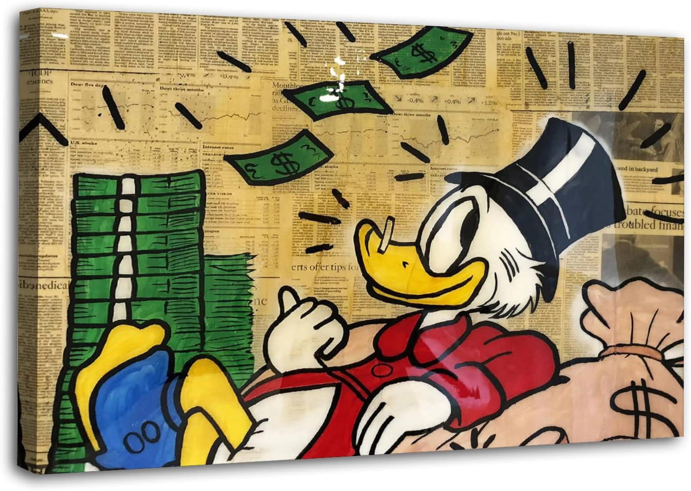 ASPORIC McDuck Money Graffiti Poster Decorative Painting Canvas Wall ...