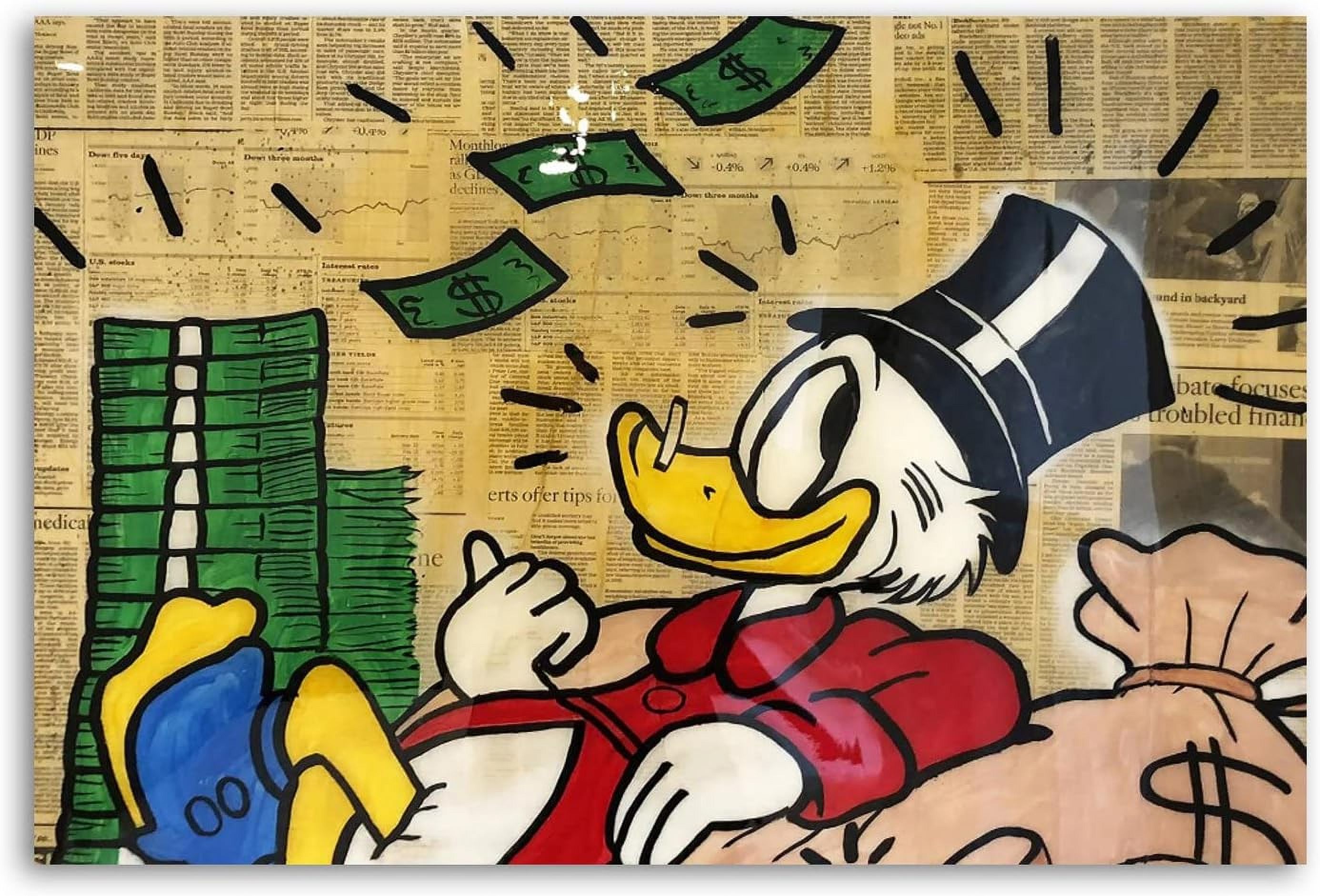 ASPORIC McDuck Money Graffiti Poster Decorative Painting Canvas Wall ...
