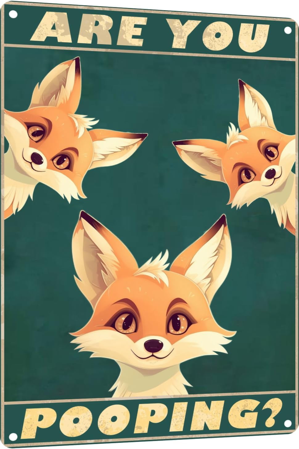 ASPORIC Metal Sign Border Fox Are You Pooping Sign Vintage Funny Sign ...