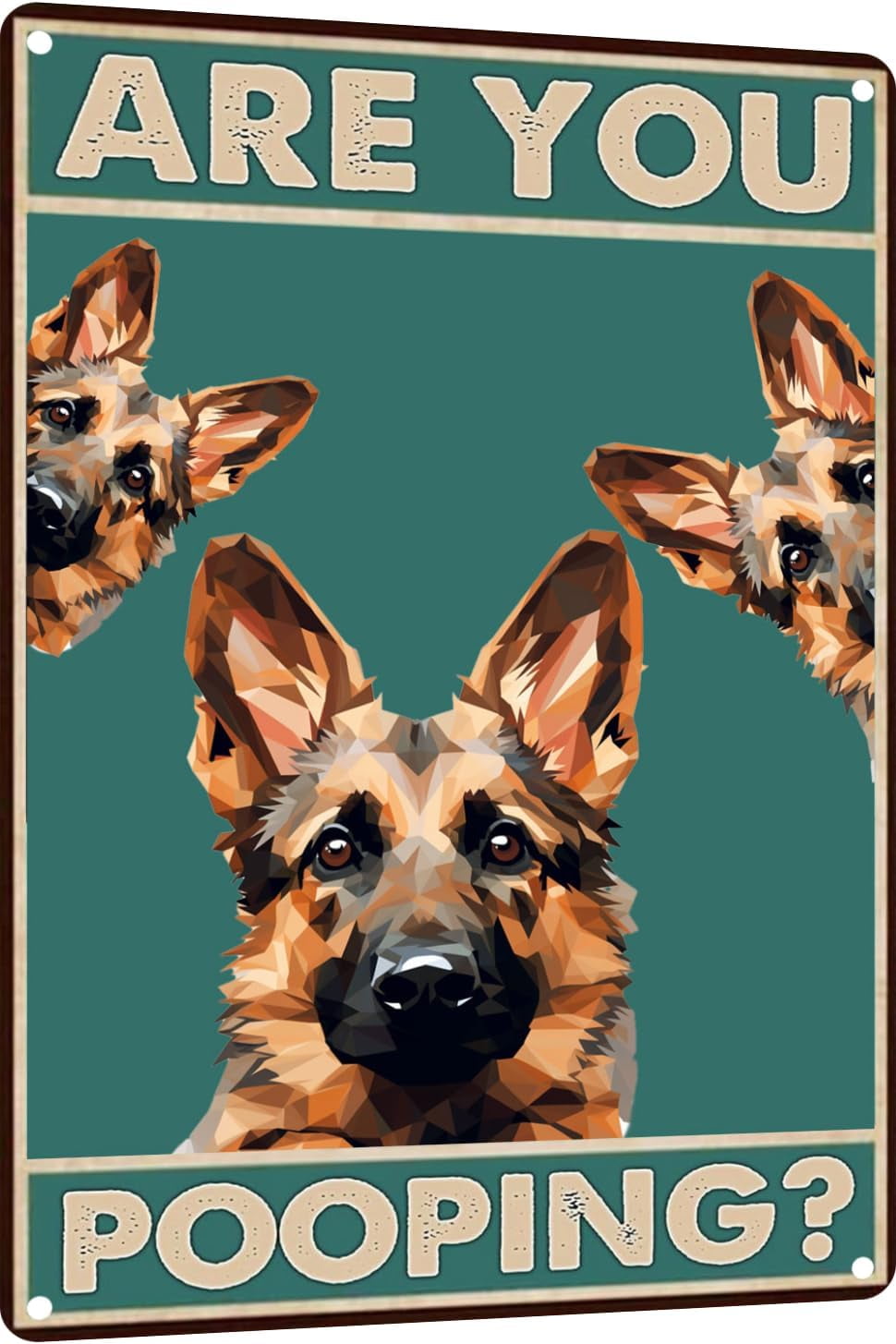 ASPORIC Metal Sign Dog German Shepherd Are You Pooping Sign Vintage ...