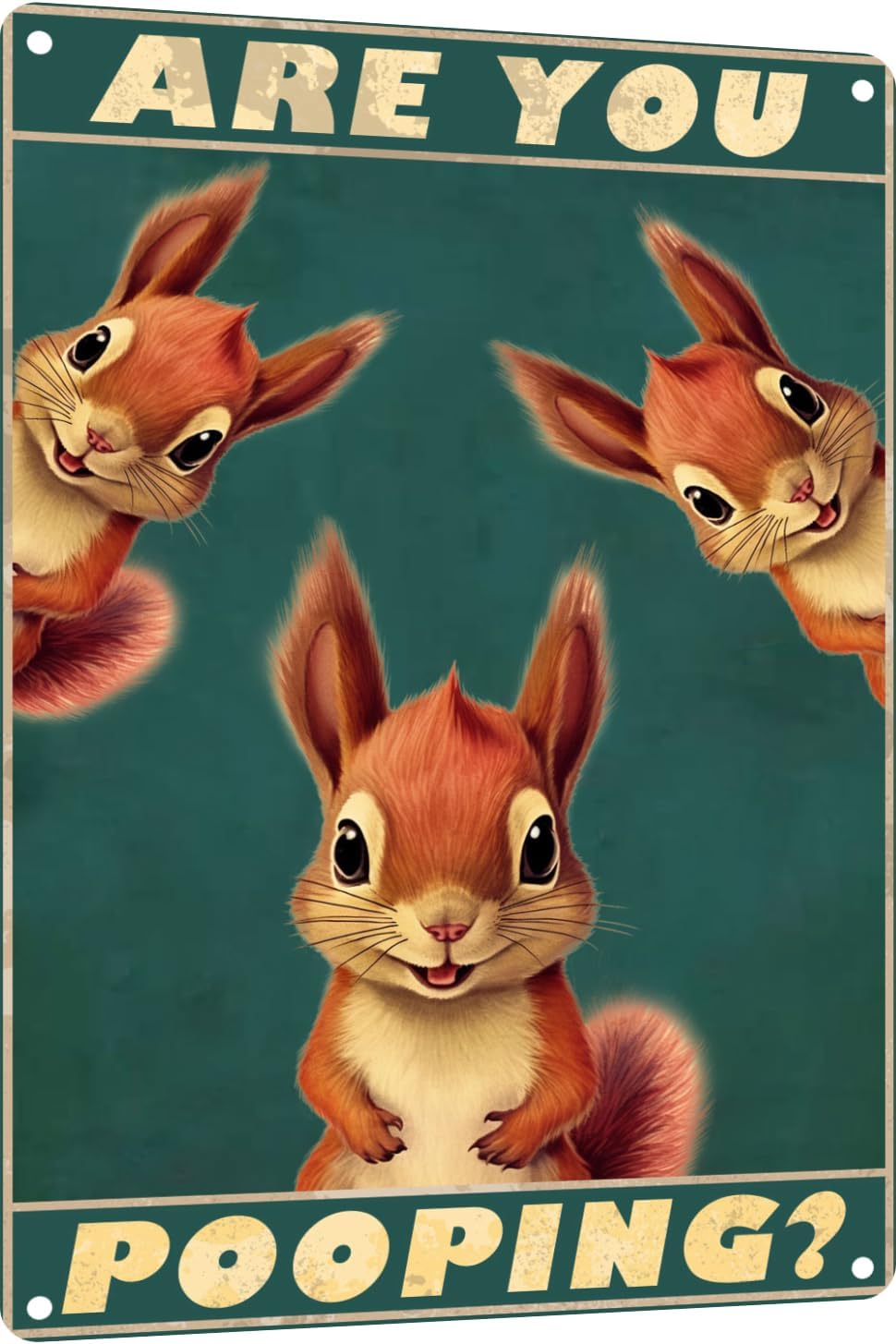 ASPORIC Metal Sign Squirrel Are You Pooping Sign Vintage Funny Sign ...