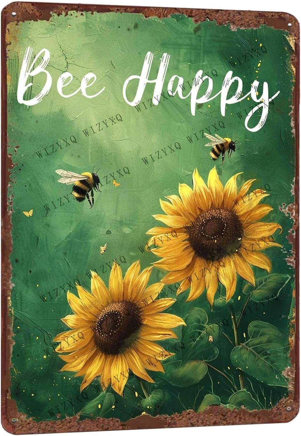 ASPORIC Metal Signs Bee Happy Sunflowers Sign Vintage Signs Retro ...