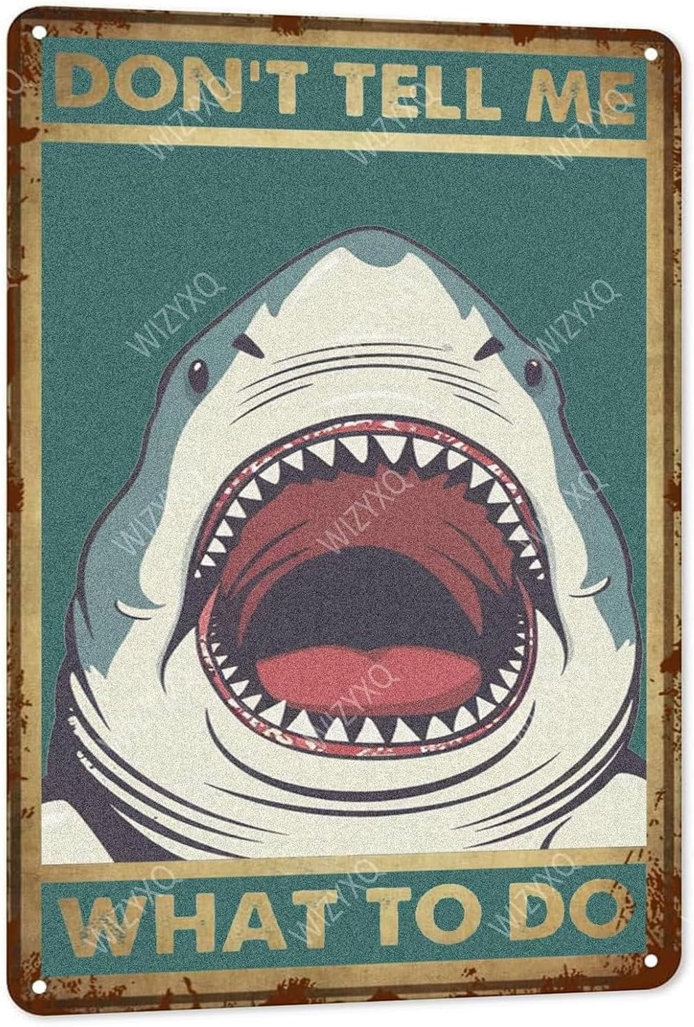 ASPORIC Metal Signs Don't Tell Me What To Do Shark Sign Vintage ...