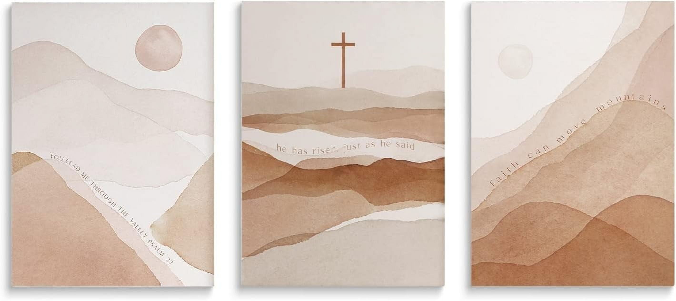 ASPORIC Mid Century Natural Mountain Prints Scripture Wall Decor ...