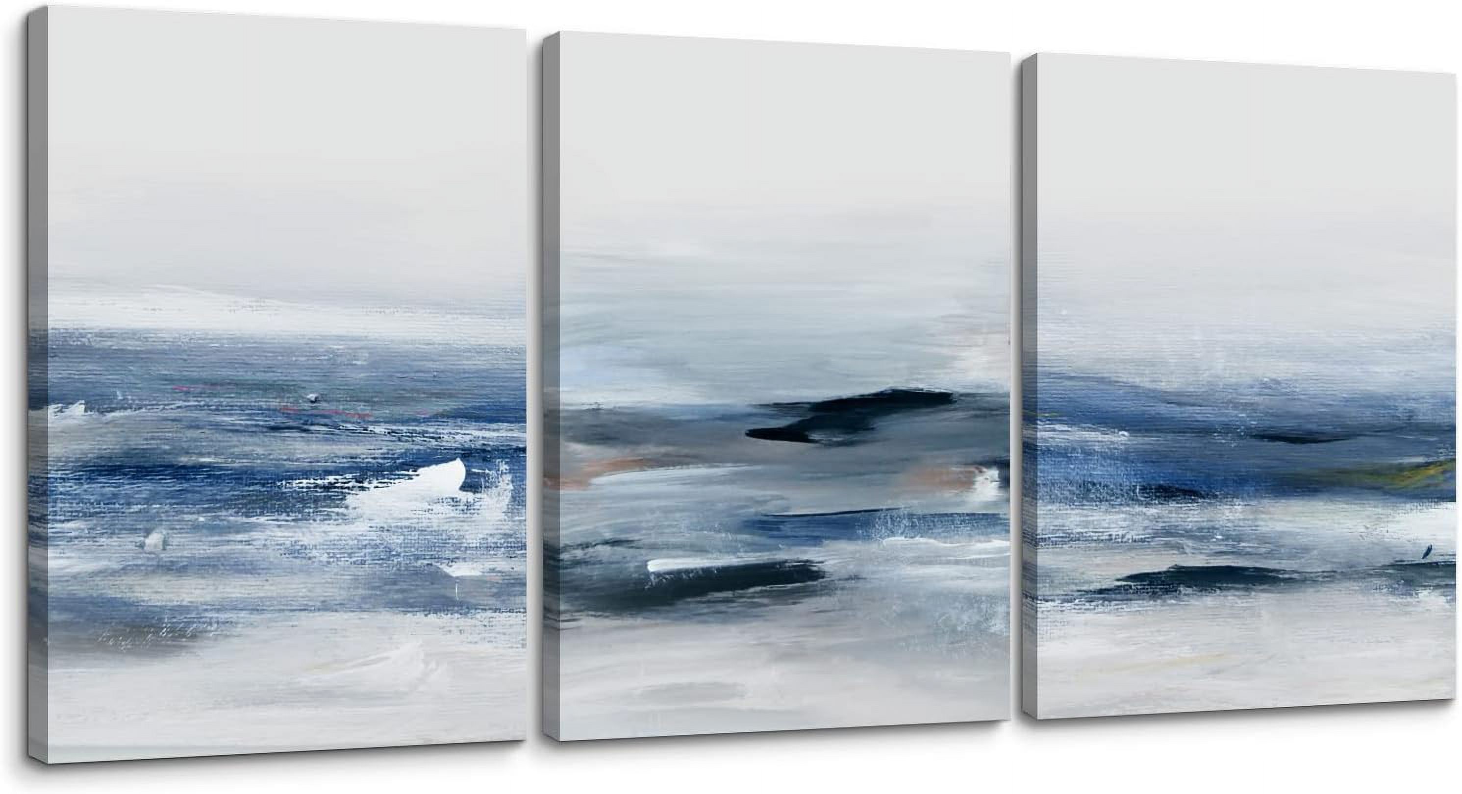 ASPORIC Modern Abstract Canvas Wall Art Prints Set of 3 Blue Graffiti ...