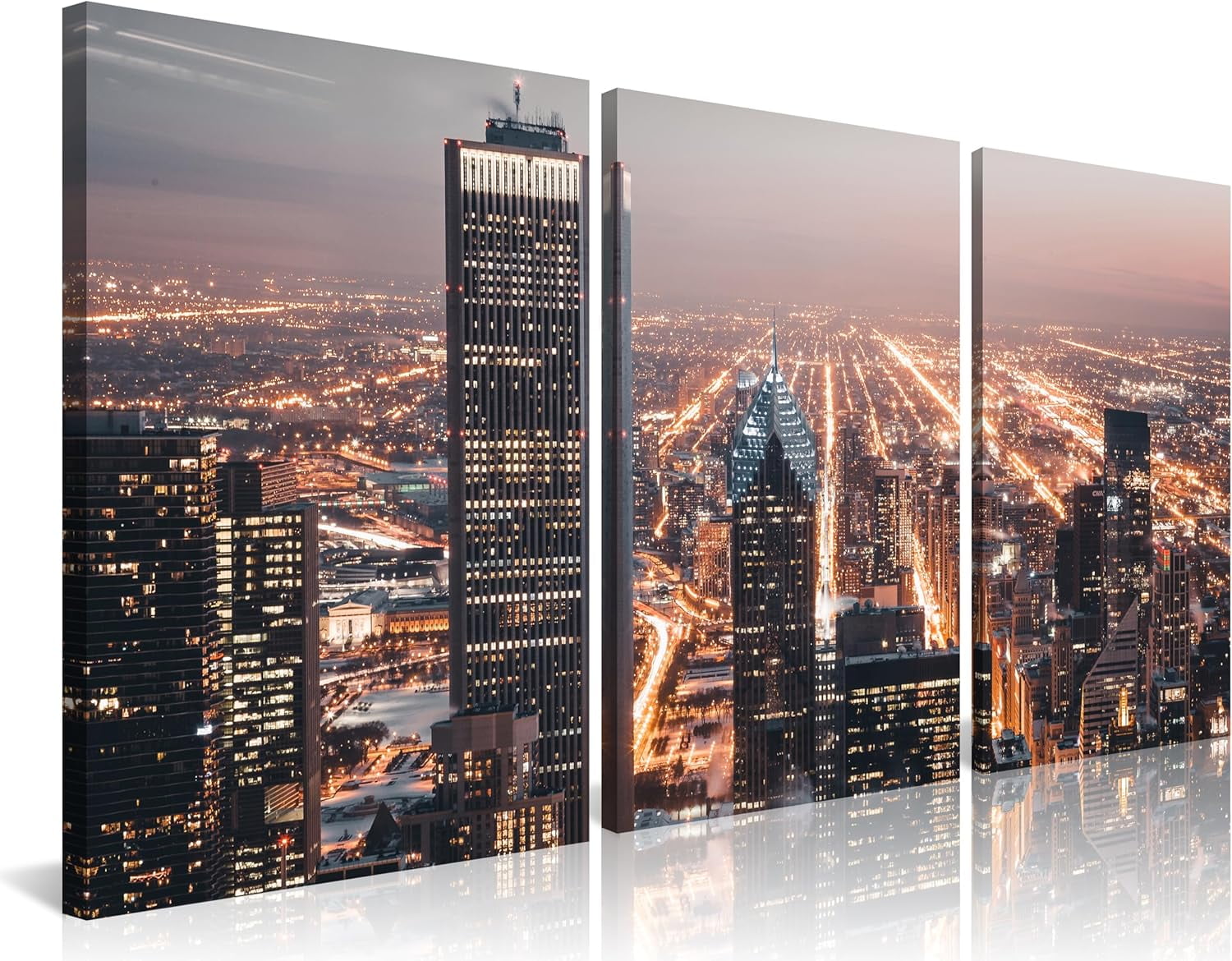 ASPORIC Modern Office Decor Chicago City Center Skyline Canvas Prints ...