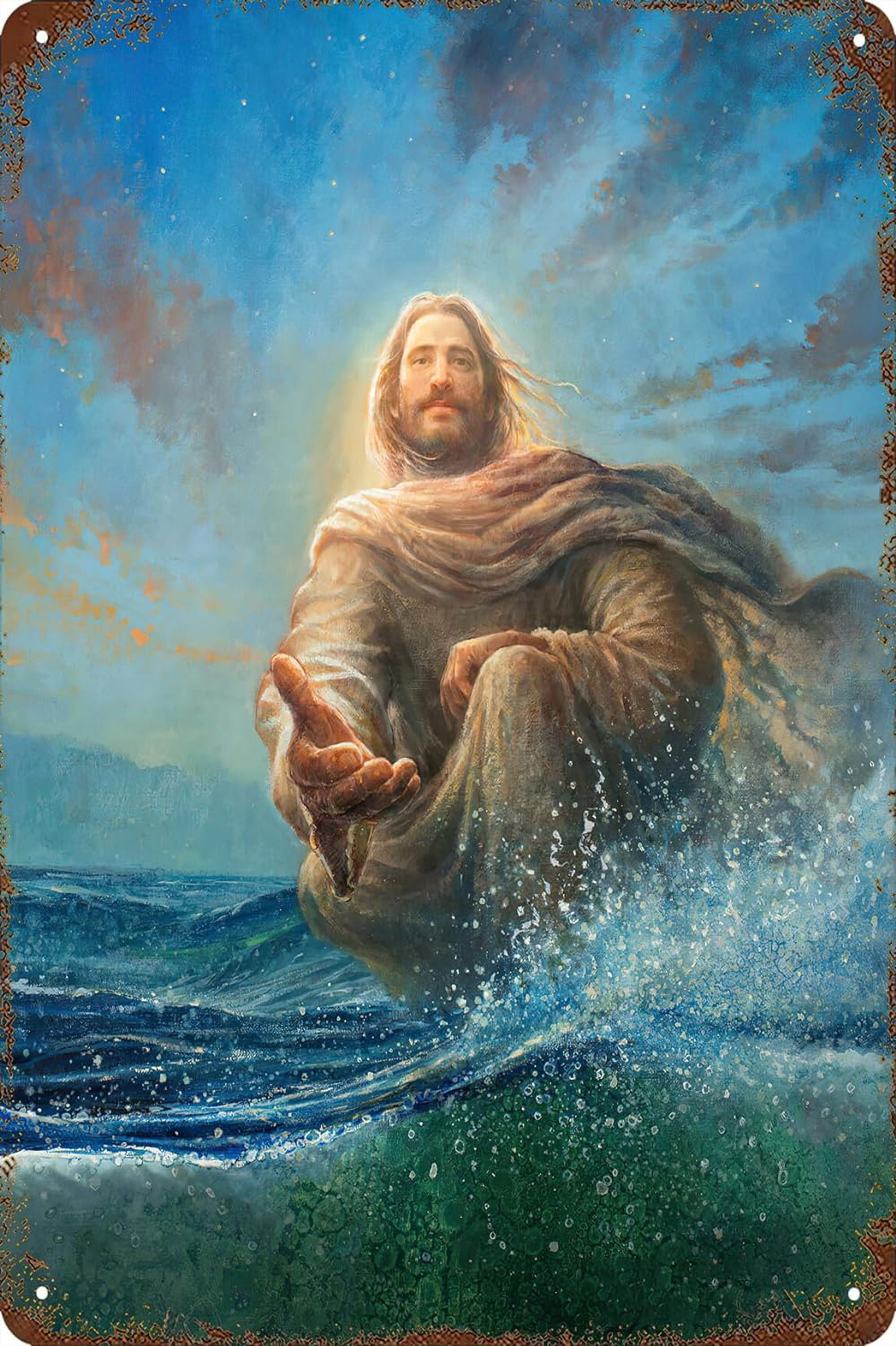 ASPORIC Modern Religious Jesus Christ Metal Wall Art - Hand of God ...