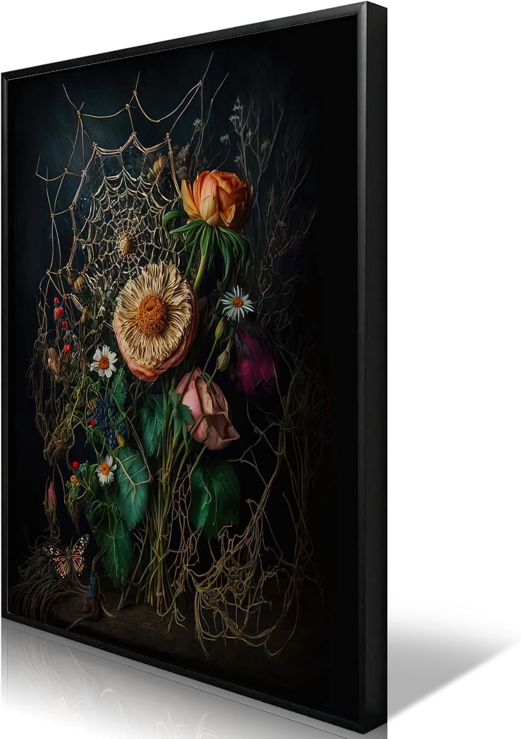 ASPORIC Moody Decor Vintage Botanical Floral Wall Art Victorian Gothic ...