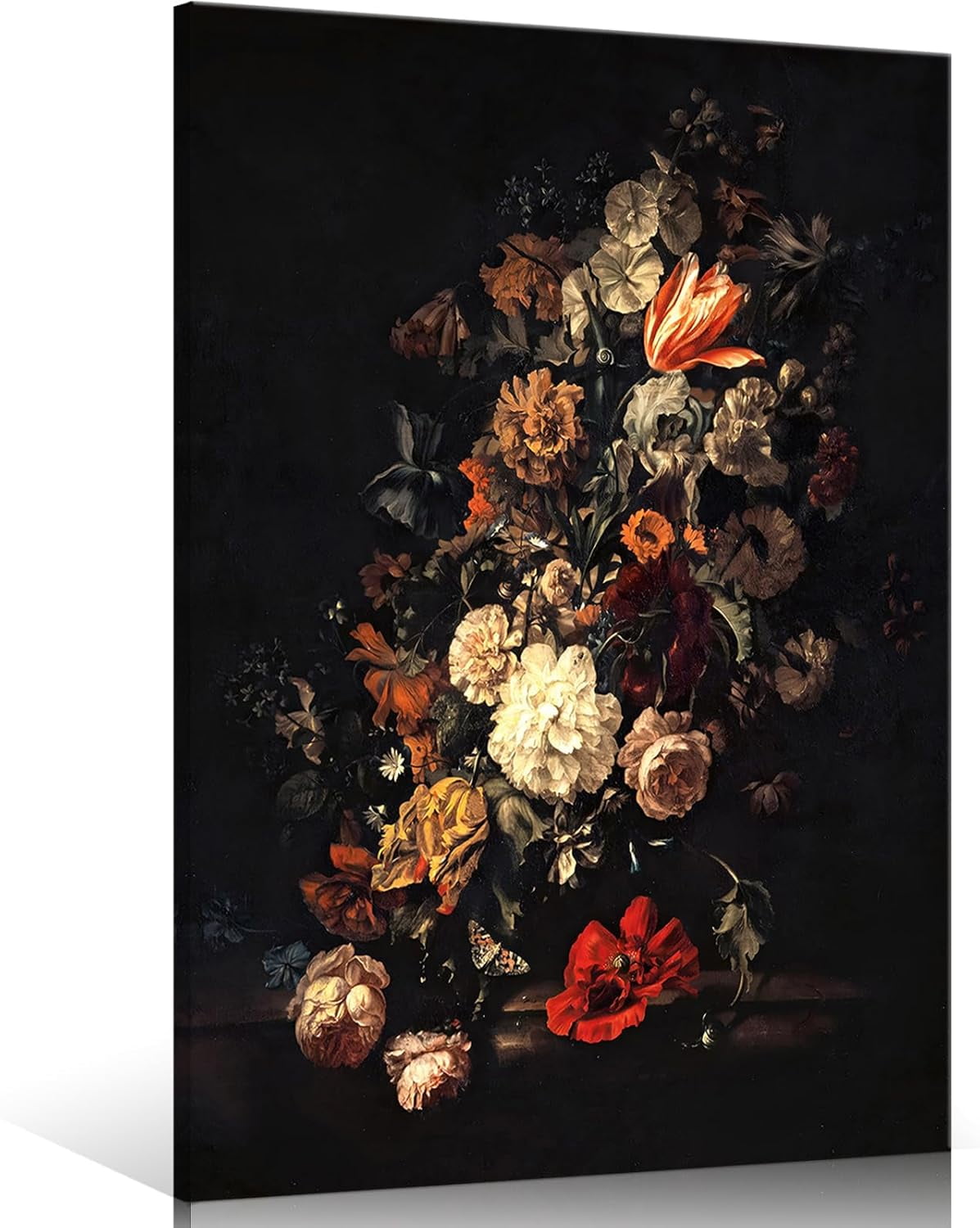 ASPORIC Moody Decor Vintage Botanical Flower Wall Art Victorian Gothic Dark Academia Decor ...