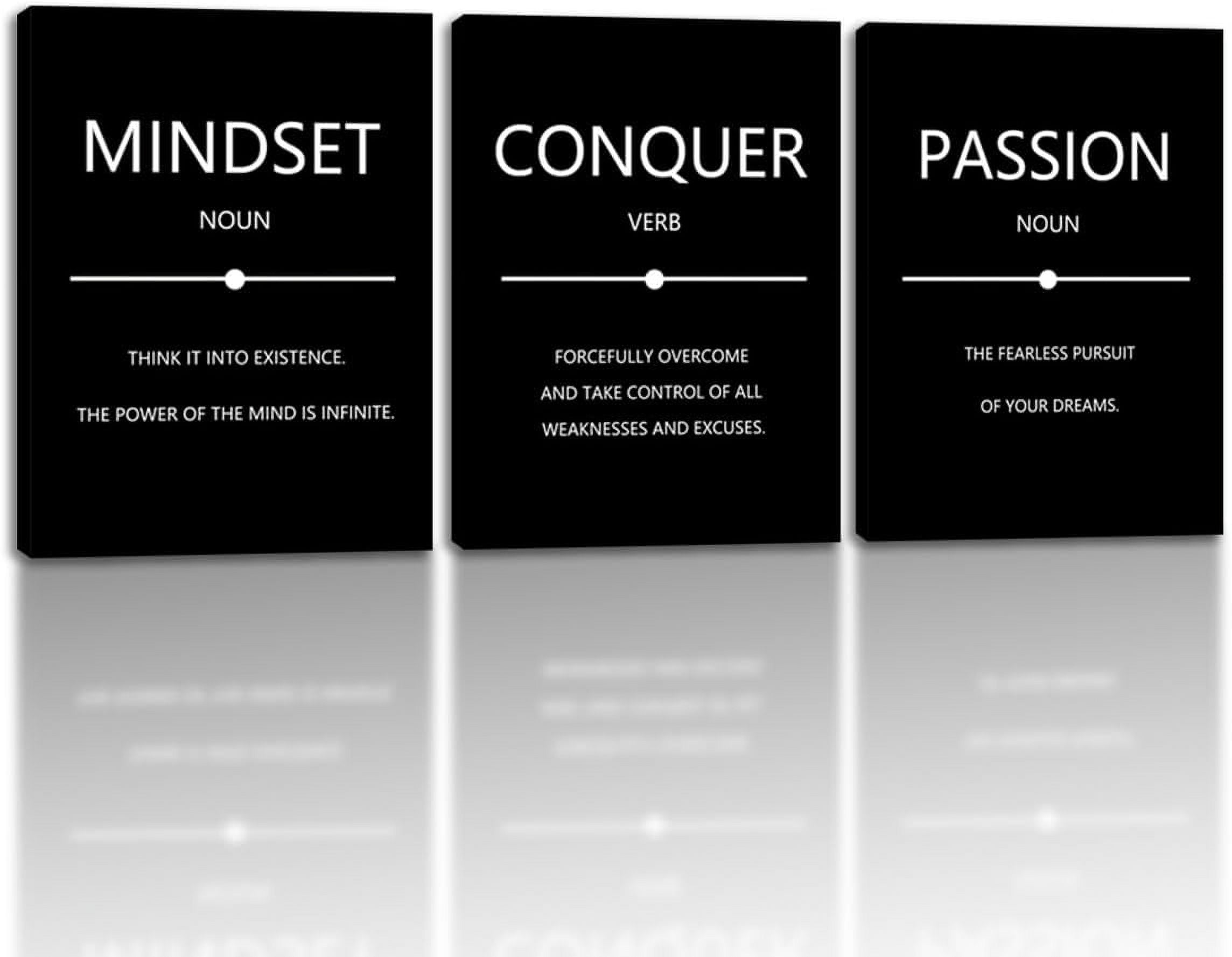 ASPORIC Motivational Conquer Wall Art Inspirational Mindset Canvas ...
