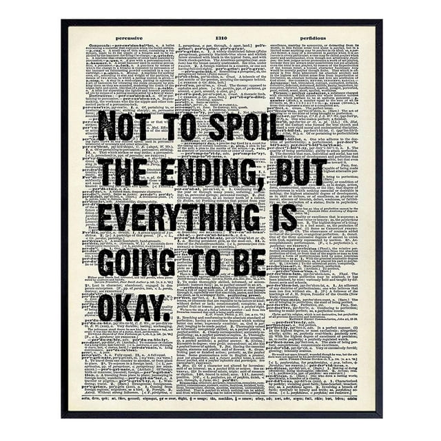 ASPORIC Motivational Upcycled Dictionary Wall Art Print Home Decor or ...