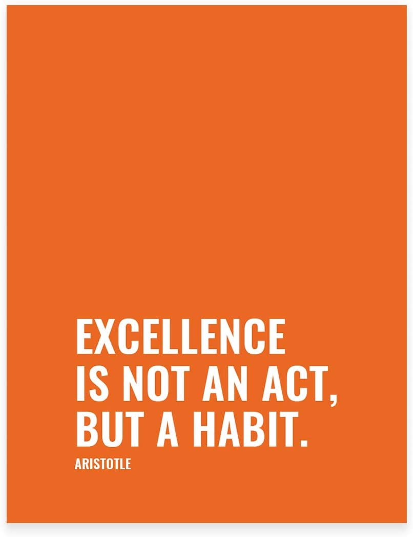 ASPORIC Motivational Wall Art, Excellence is not an act, but a habit ...