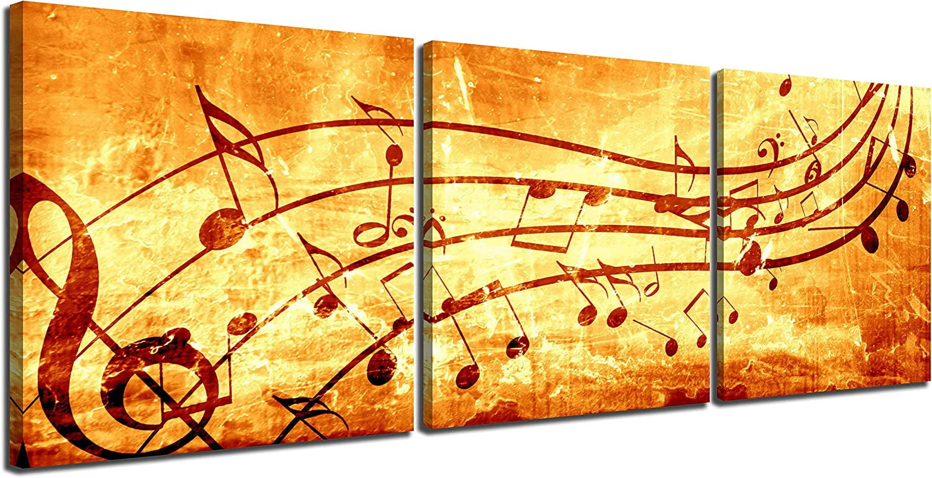 ASPORIC Music Posters Beating Stretched and Framed Music Notes Decor ...