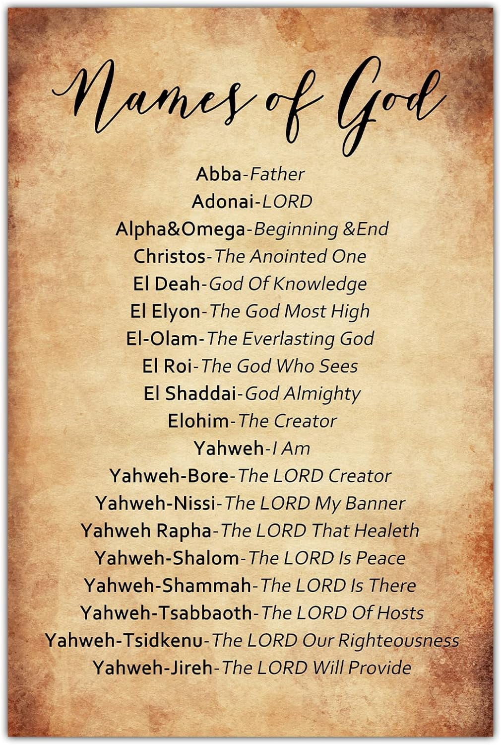 ASPORIC Names-of-God-Bible-Scripture-Wall-Decor-Christian-Wall-Art ...