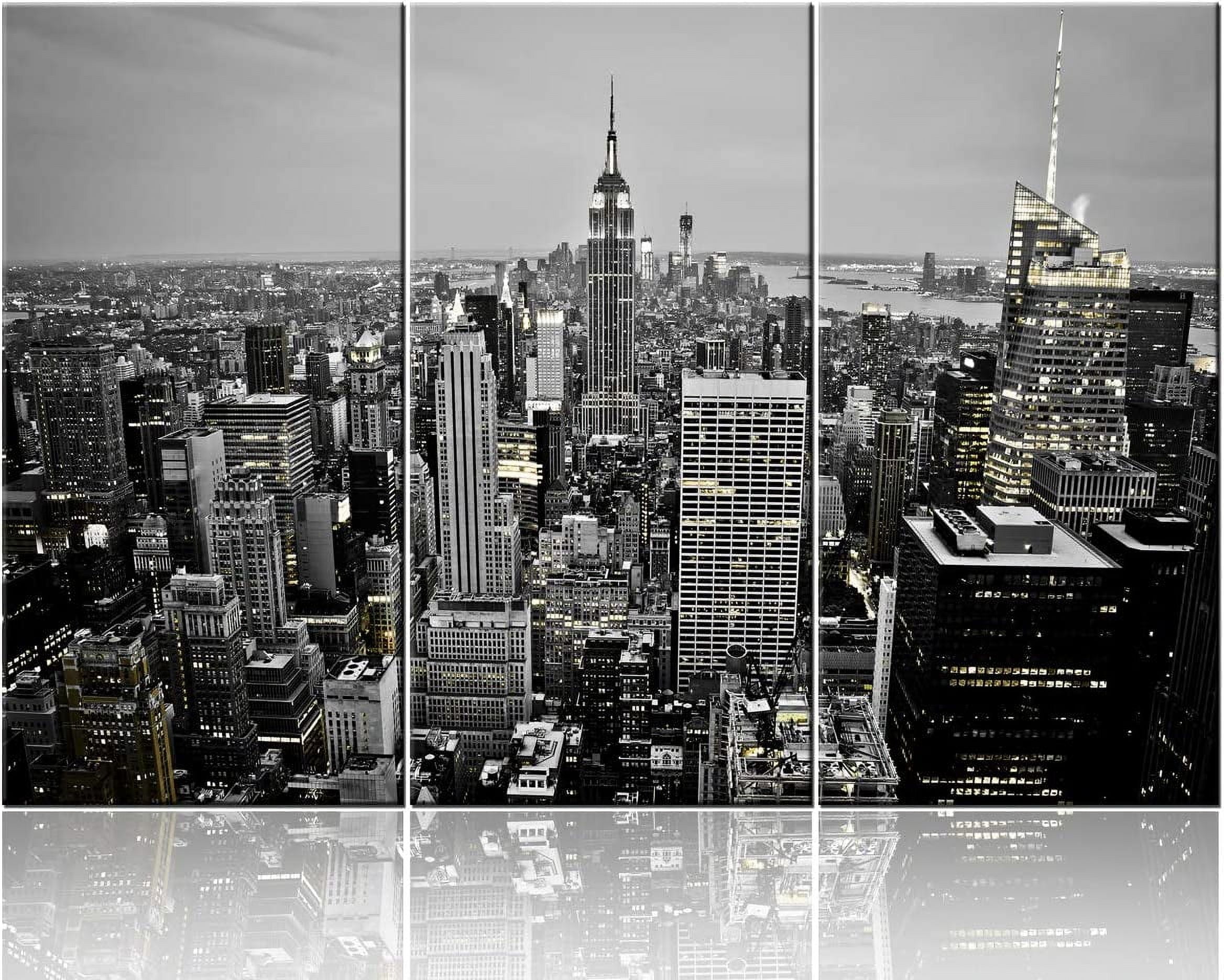 AABERIC New York City Skyline at Night Home Decor, Large Wall City ...