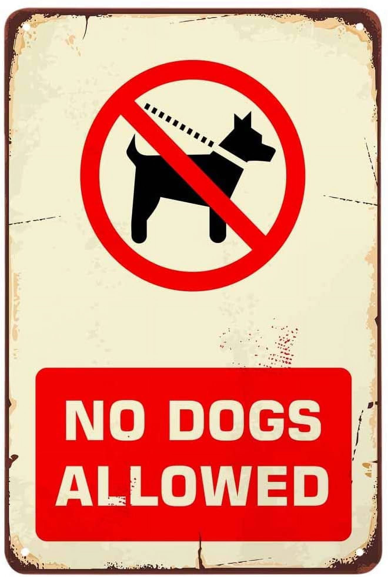 ASPORIC No Dogs Allowed Tin Sign,Prohibition Sign About Dogs Vintage ...