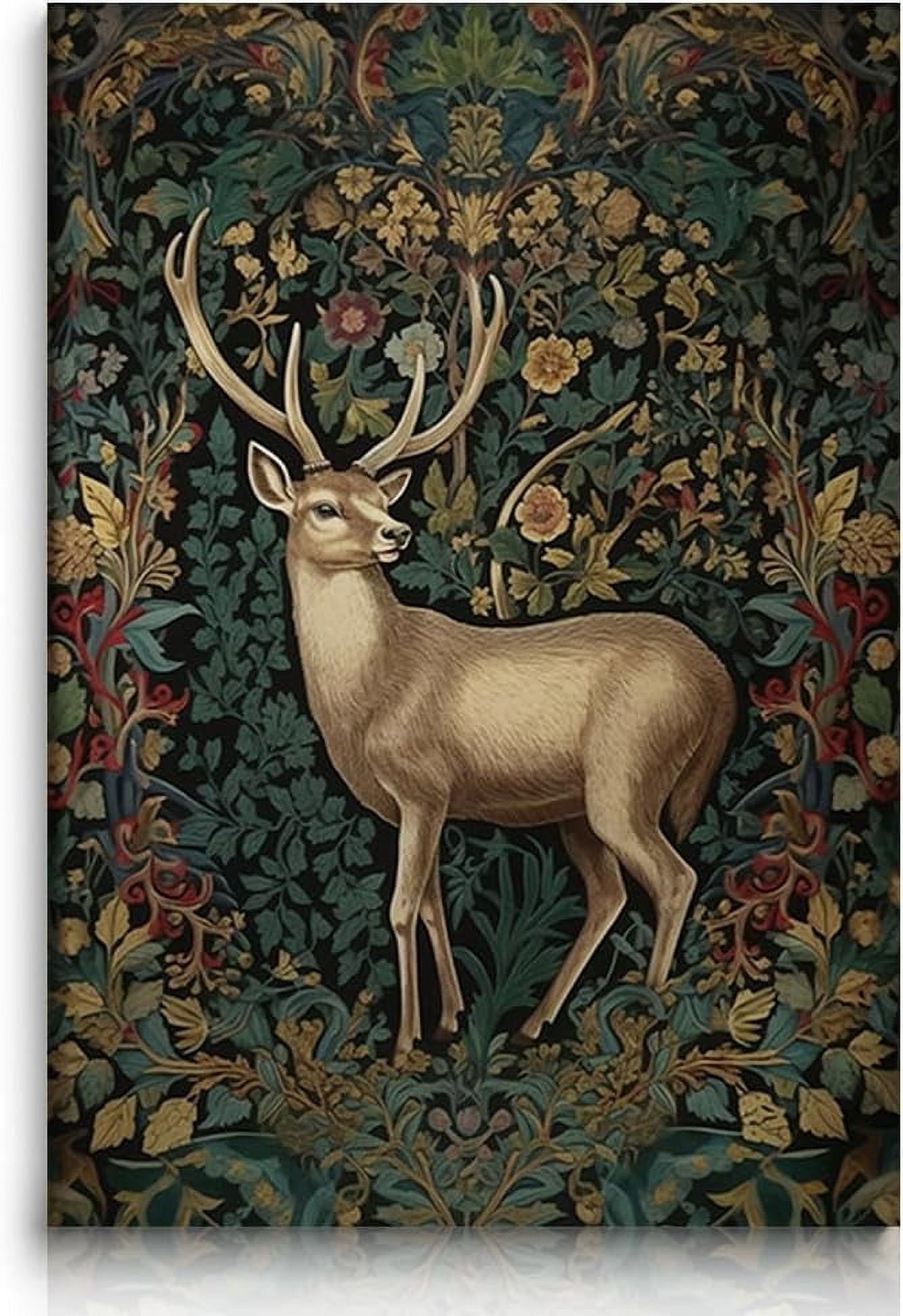 ASPORIC Nordic Rustic William Morris Fox Wall Art Cute Fox Print ...