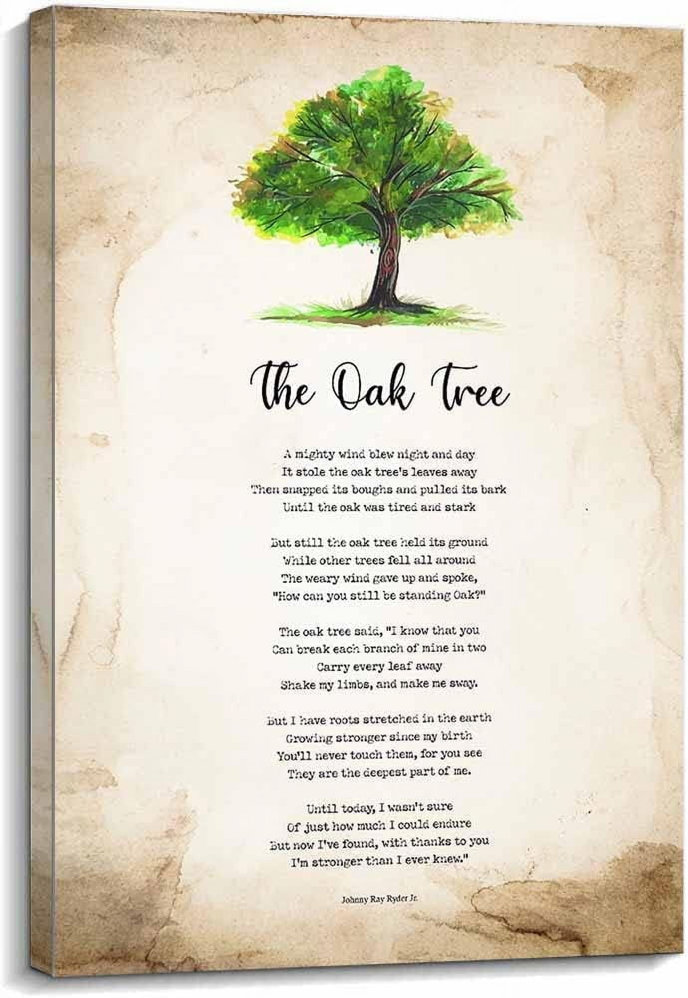 ASPORIC The Oak Tree Poem Wall Art Inspirational Quotes Posters for ...