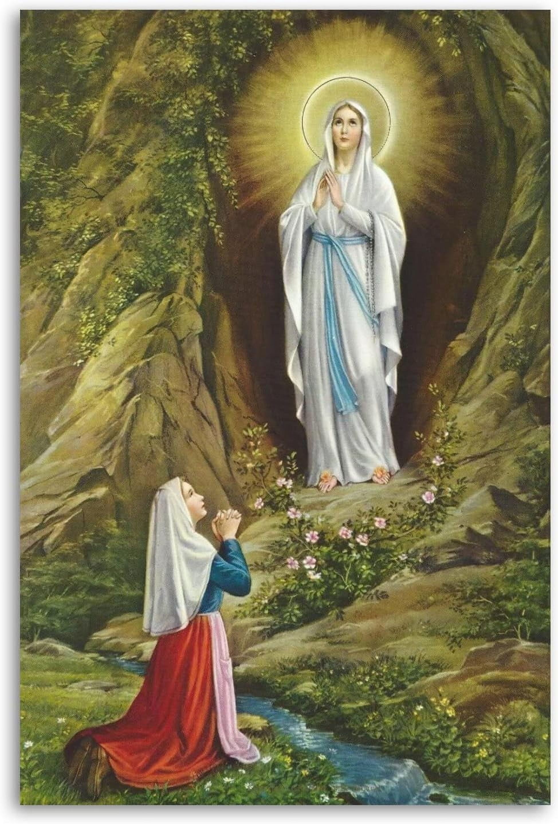 ASPORIC Our Lady of Lourdes W St. Bernadette Poster Decorative Painting ...