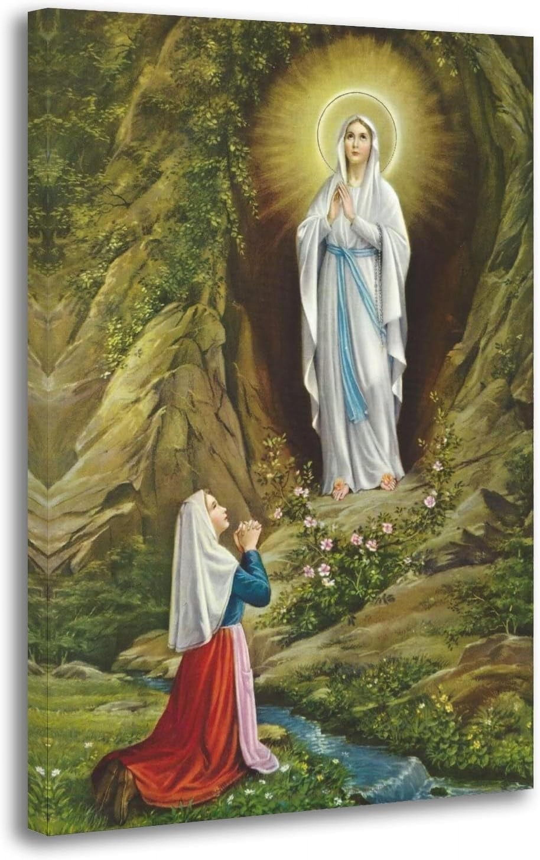 ASPORIC Our Lady of Lourdes W St. Bernadette Poster Decorative Painting ...