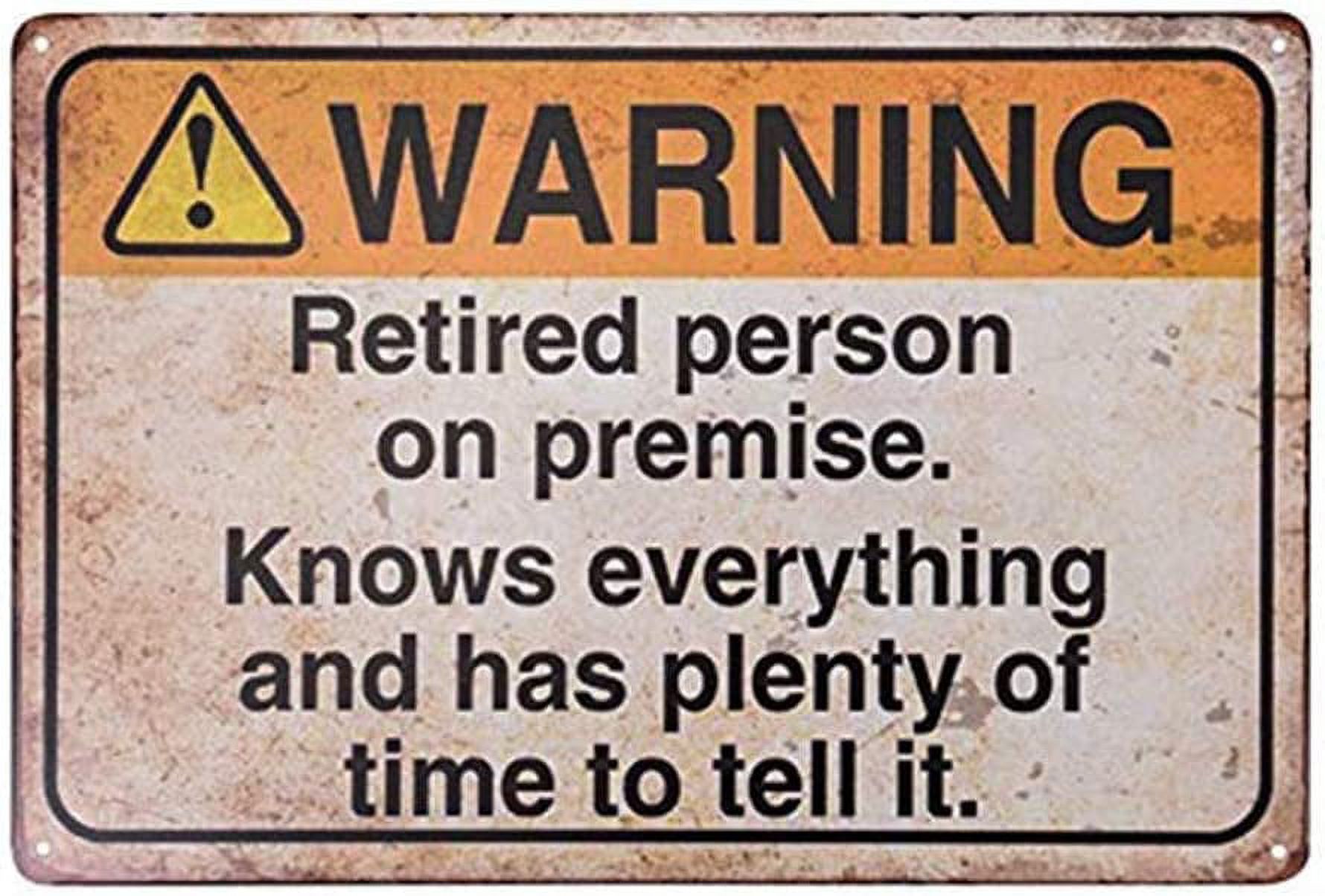 ASPORIC Outdoor Garden Decor Retro Warning Signs \u2013 Retired Person ...