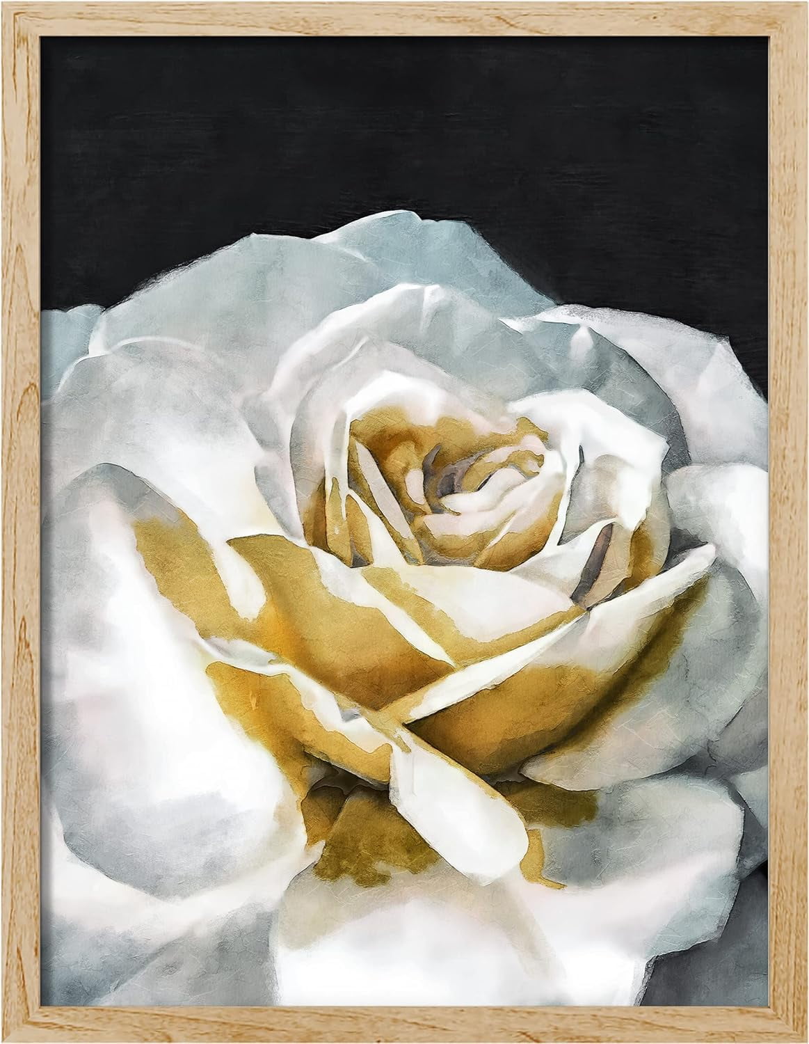 ASPORIC Pastel White Rose Flower Wall Art, Floral Botanical Wall Decor ...