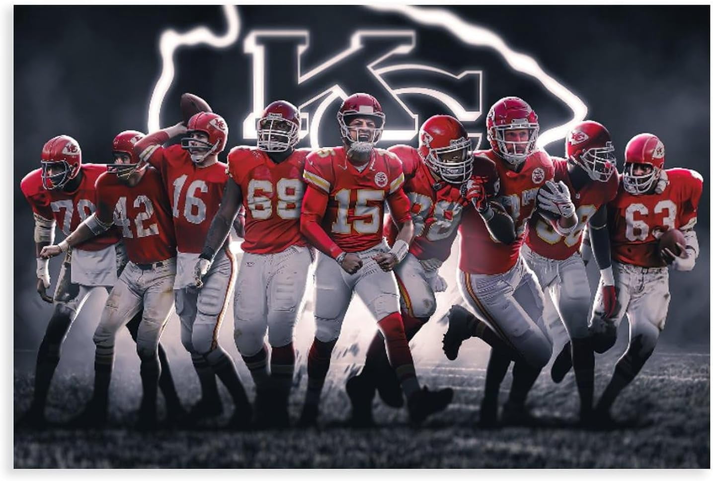 ASPORIC Patrick Mahomes, Travis Kelce Football Poster Canvas Posters ...