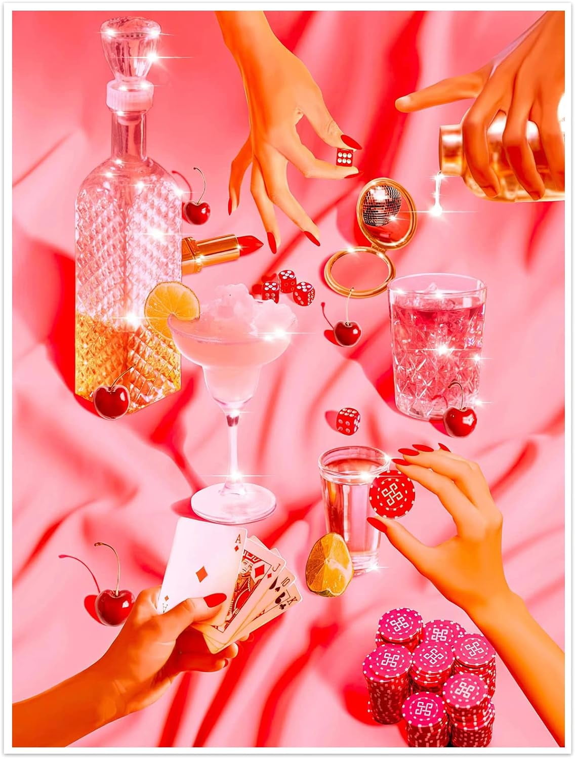 ASPORIC Pink Wall Decor Posters - Trendy Canvas Wall Art Decor - Funky ...