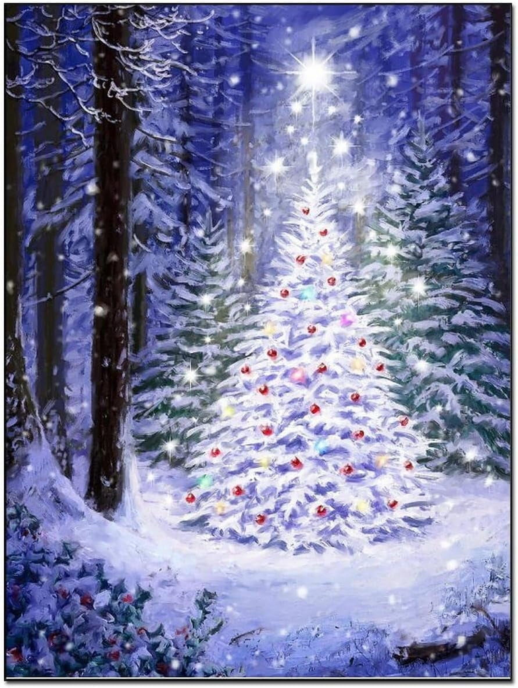 ASPORIC Posters Christmas Tree Wall Art Winter Forest Wall Art Modern ...