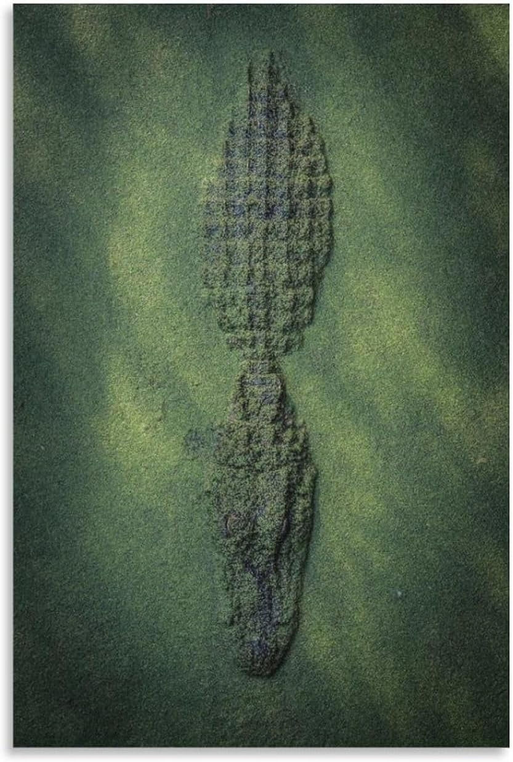 ASPORIC Posters Crocodile Wild Animal Wall Art Alligator Poster Green ...