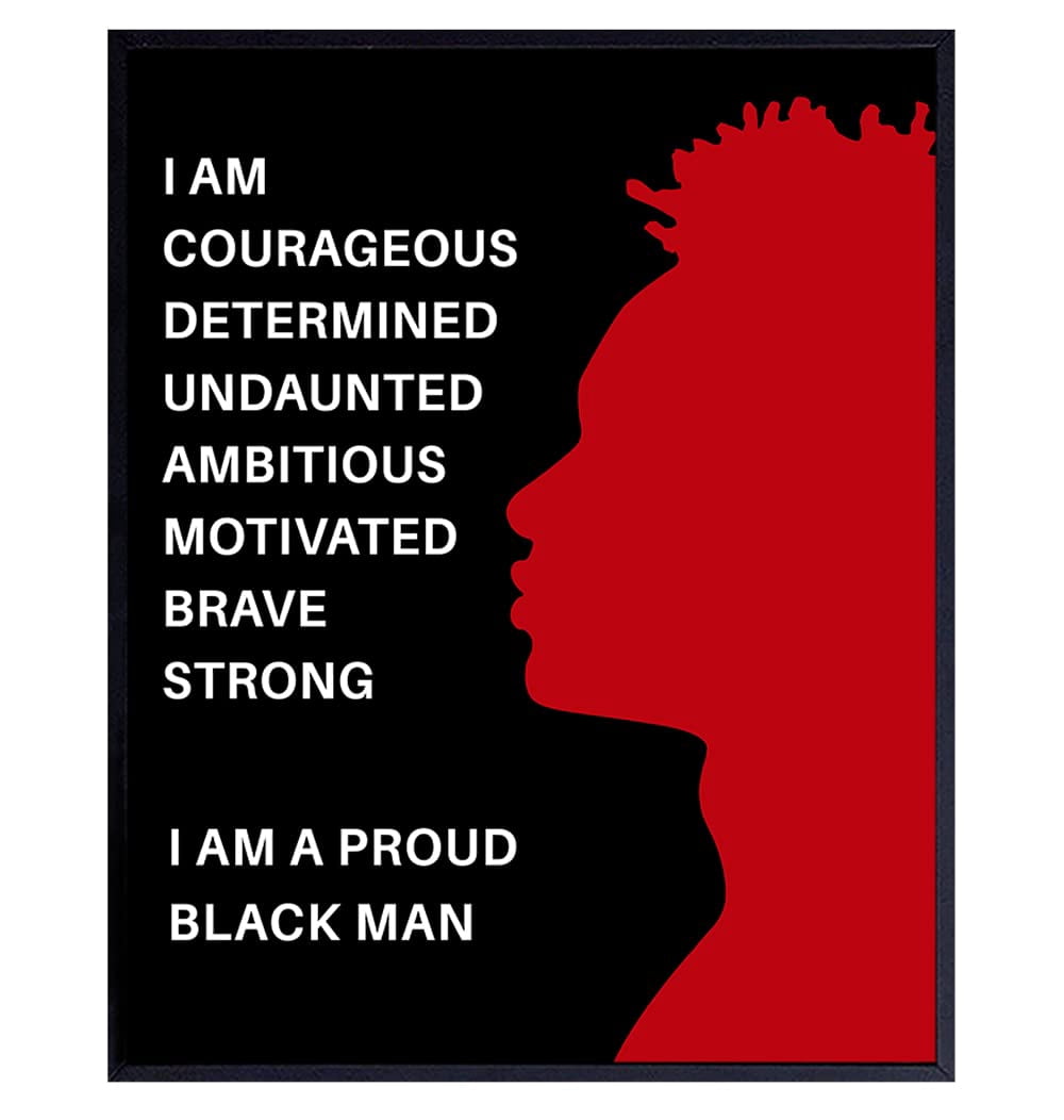 ASPORIC Proud Black Man Poster African American Motivational Wall Art ...