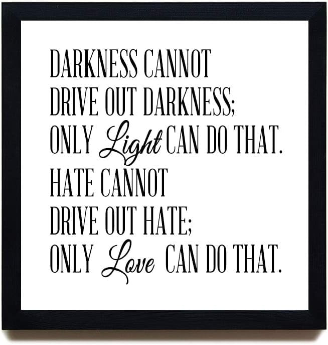 ASPORIC Quote Darkness Cannot Drive Out Darkness Poster Quote Wall Art ...