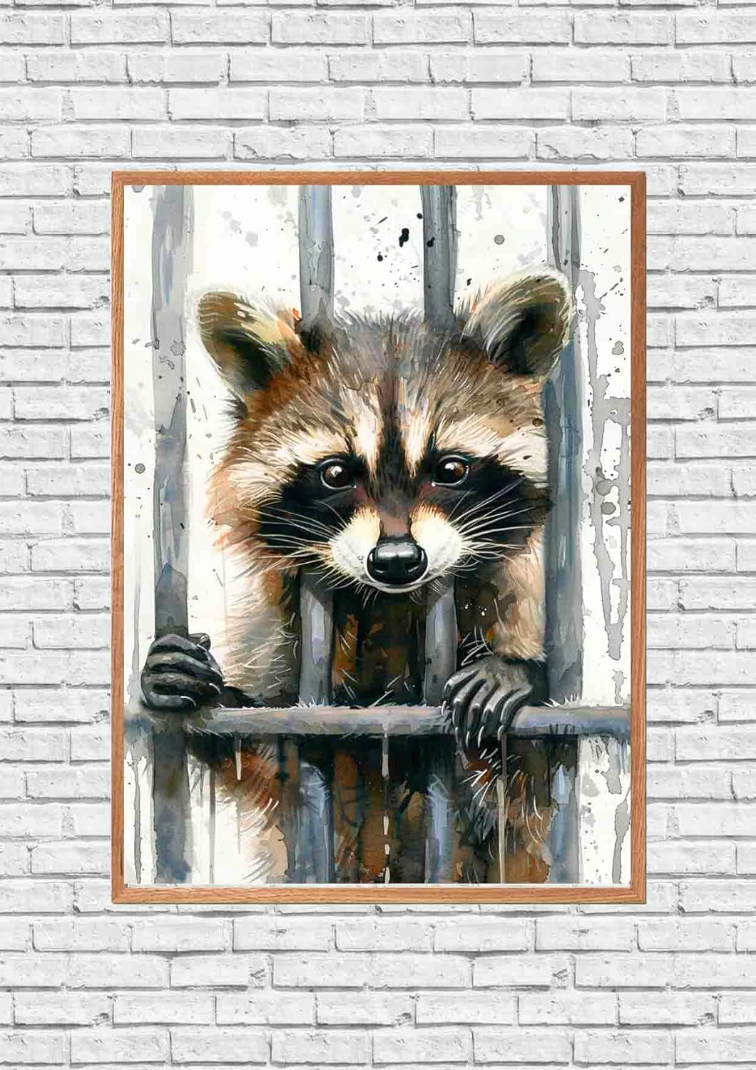 ASPORIC Raccoon Animal Watercolor Wall Art Decoration Posters Prints ...