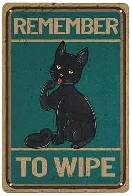 ASPORIC Remember to Wipe - 8"x12" Vintage Tin Sign Coffee Cats ...