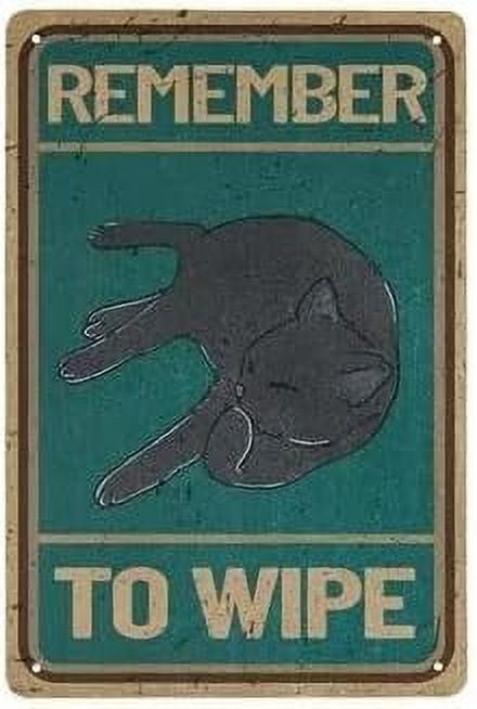 ASPORIC Remember to Wipe sign - 8"x12" Vintage Tin Sign Coffee Cats ...