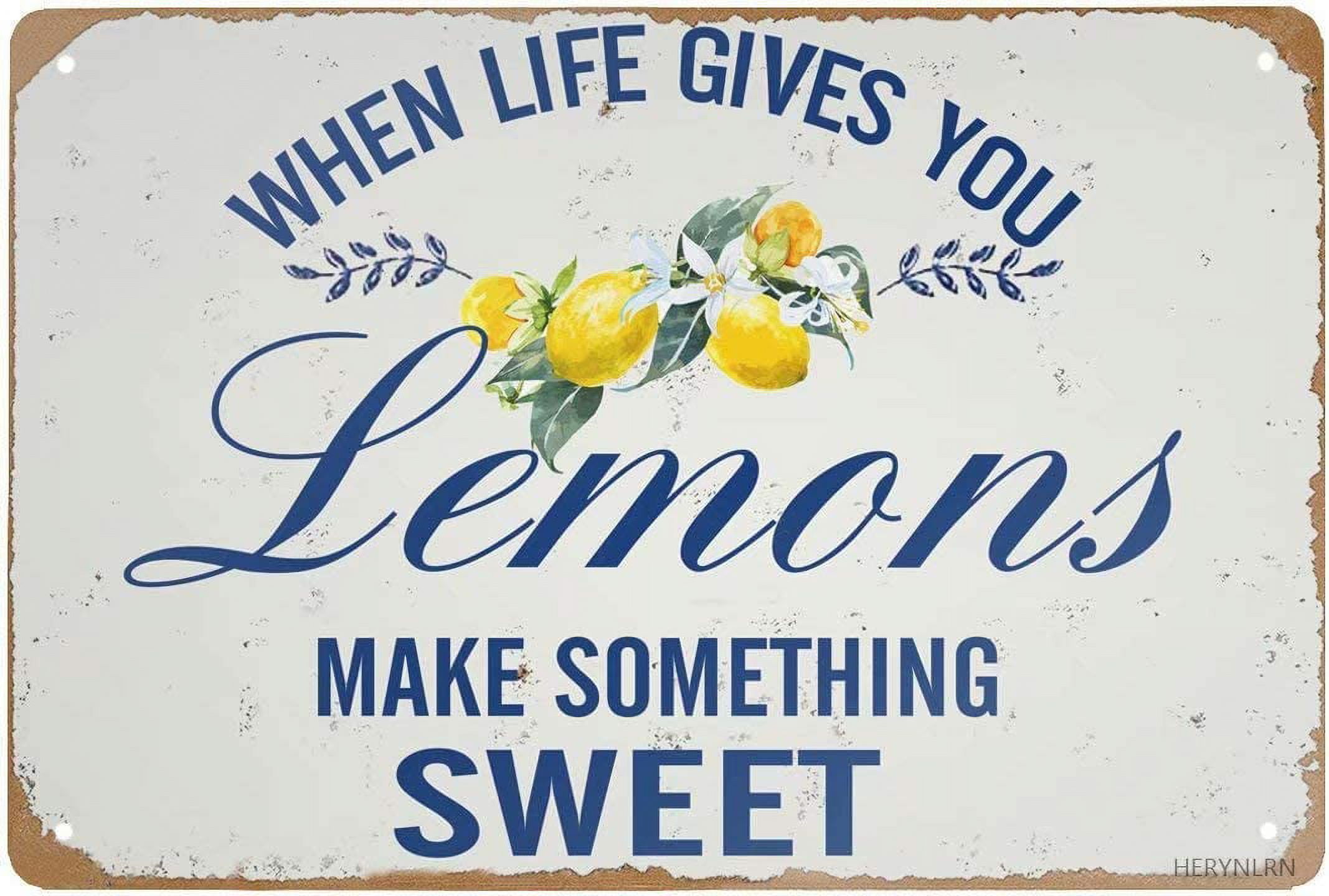 ASPORIC Retro Tin Signs Vintage Style When Life Gives You Lemons Make ...