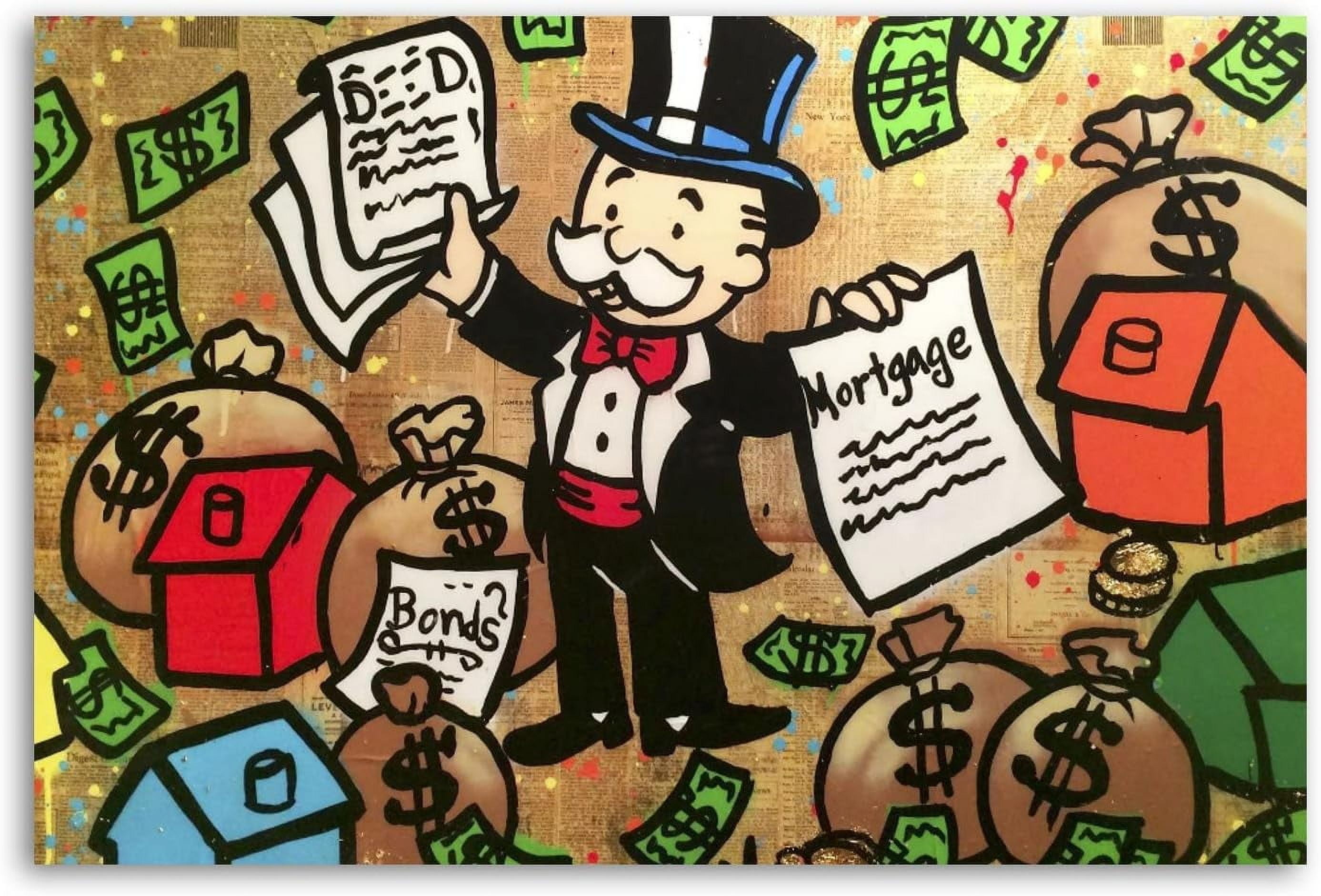 ASPORIC Rich Man Gunman Street Graffiti Poster Decorative Painting ...