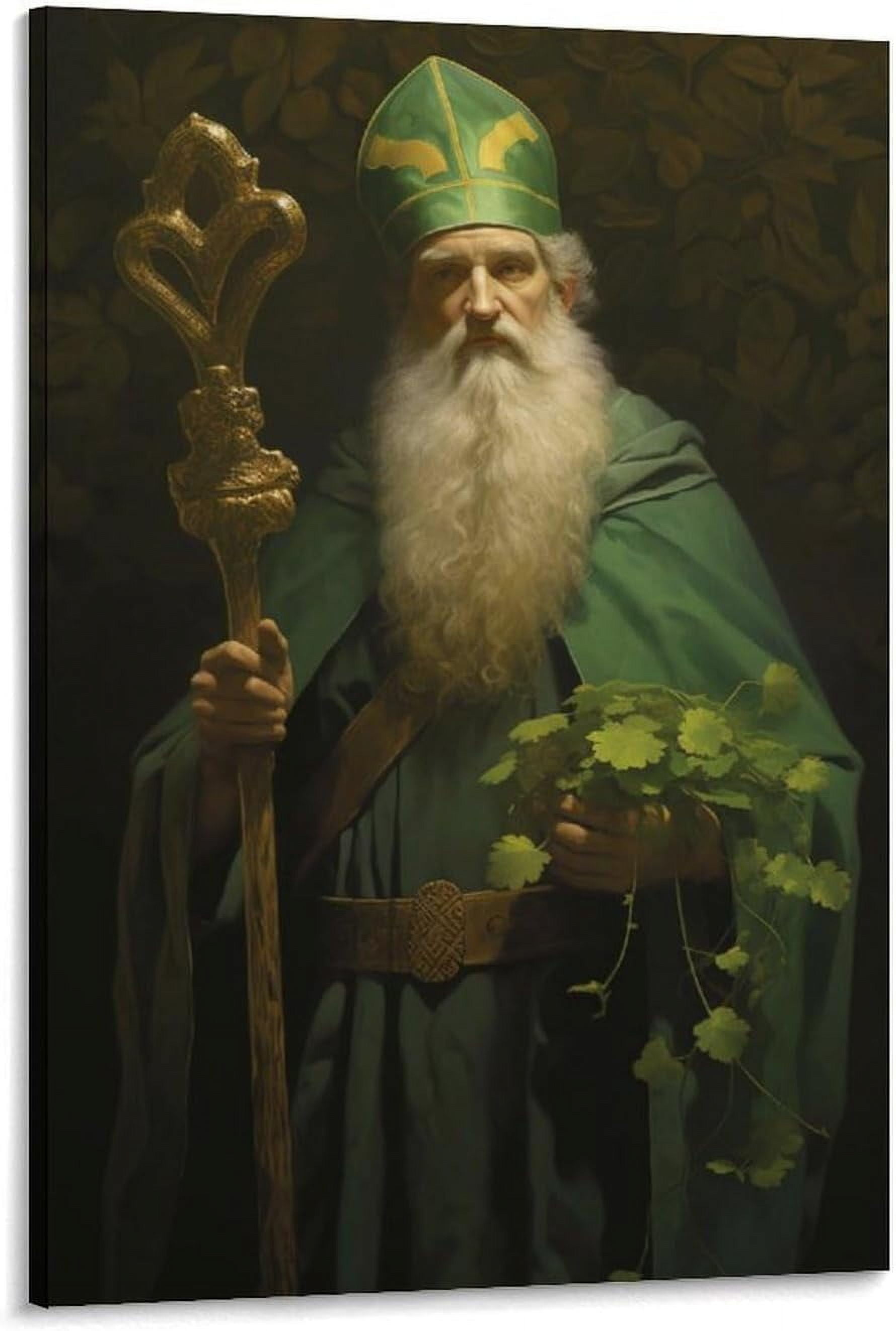 ASPORIC Saint Patrick Canvas Wall Art Abstract POP Art Catholic Poster ...