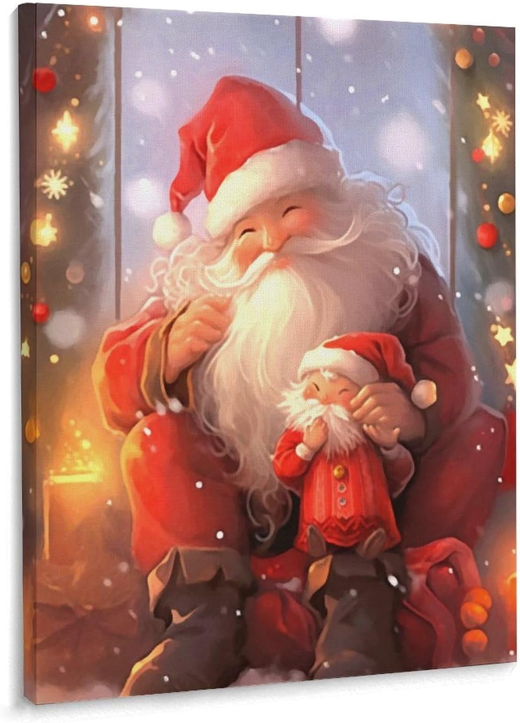 ASPORIC Santa Claus Painting Wall Art Prints Christmas Posters for Room ...
