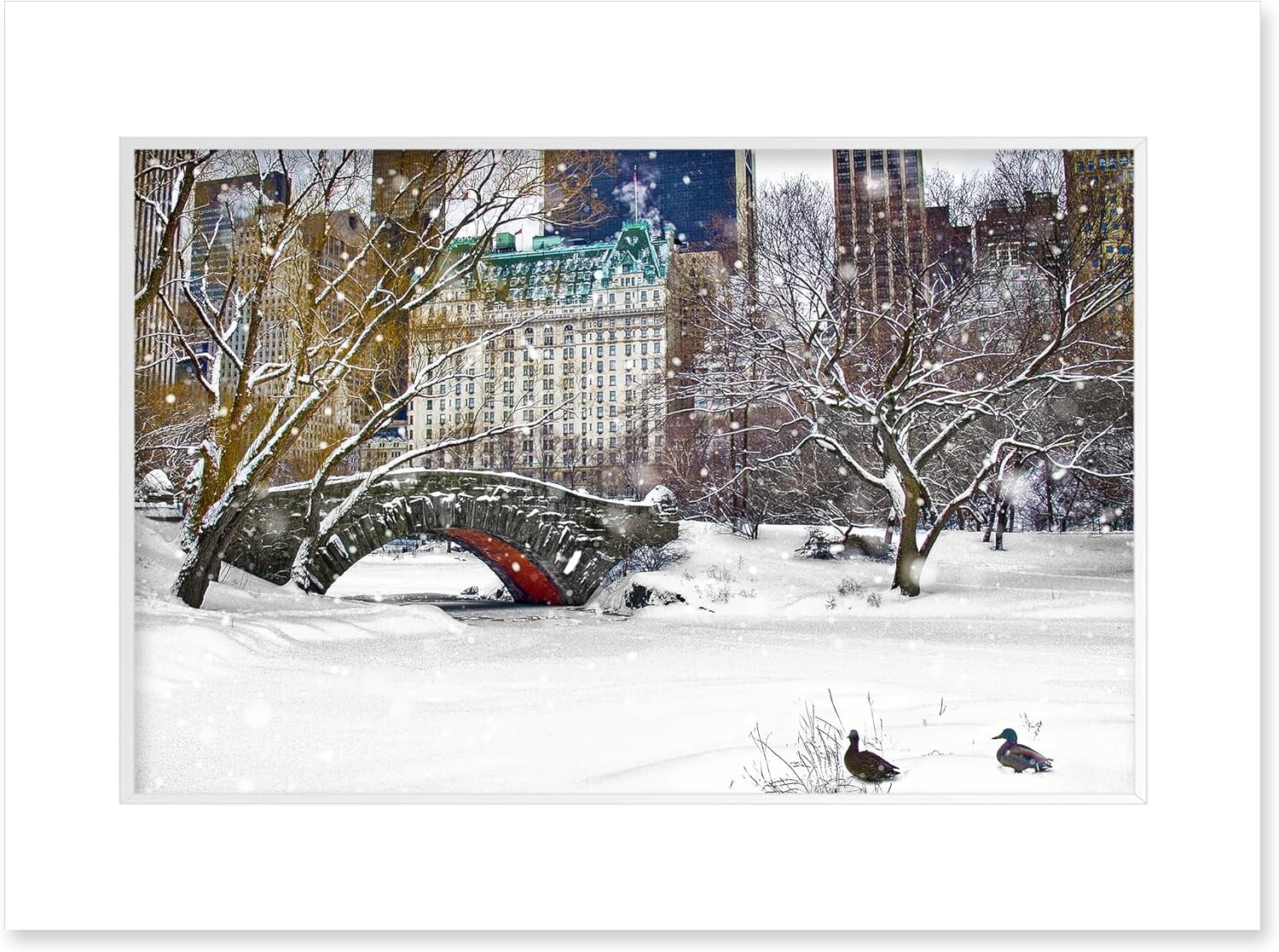 ASPORIC Santa on Poet Walk in Central Park, New York Matted Art Photo ...