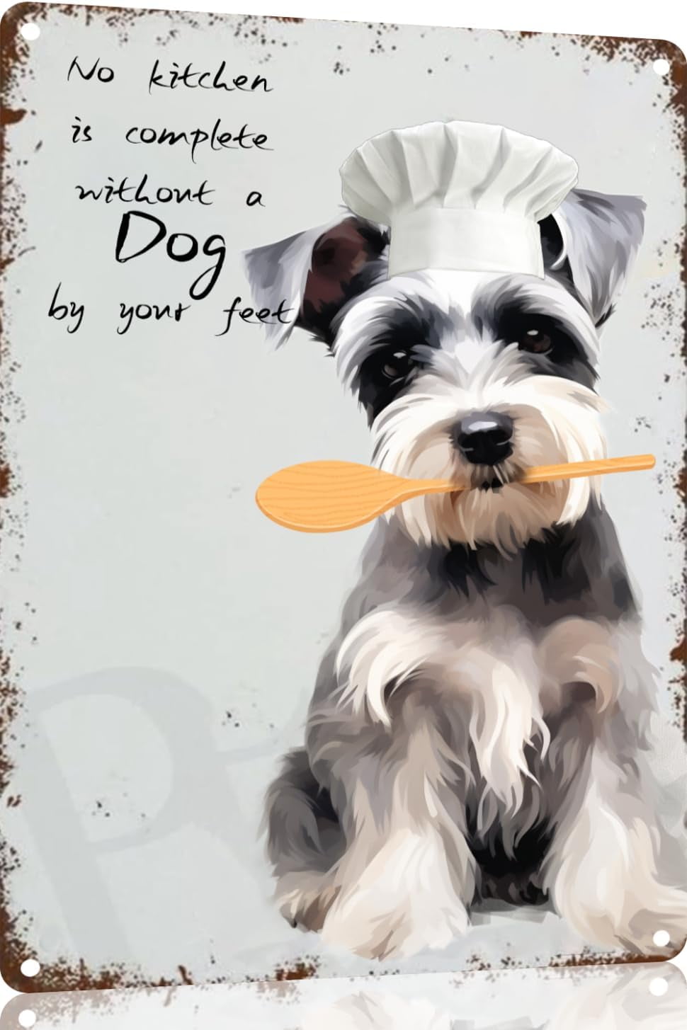 ASPORIC Schnauzer Kitchen Art Print,Creative Tin Sign, Funny Novelty ...