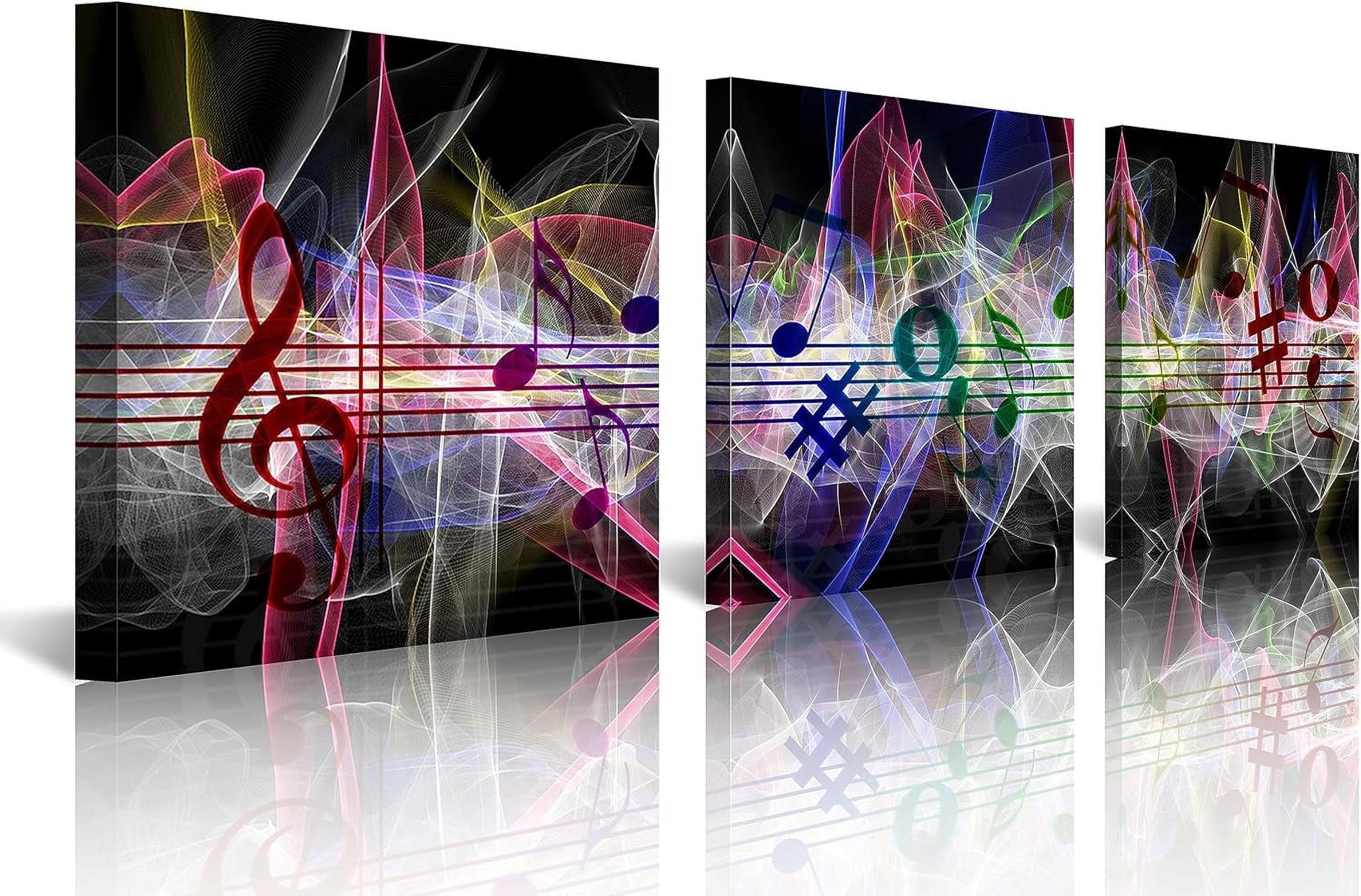 ASPORIC Set of 3 Pieces Modern Music Poster Abstract Colorful Music ...
