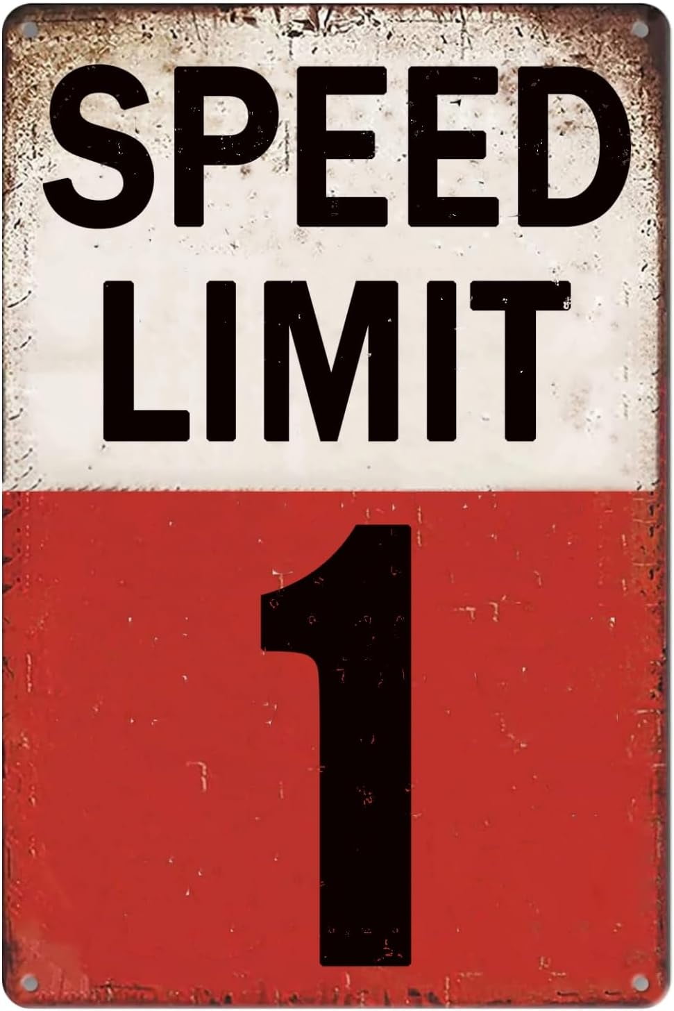 ASPORIC Speed Limit 1 Mph Sign Funny Street Sign Vintage Tin Metal Sign ...