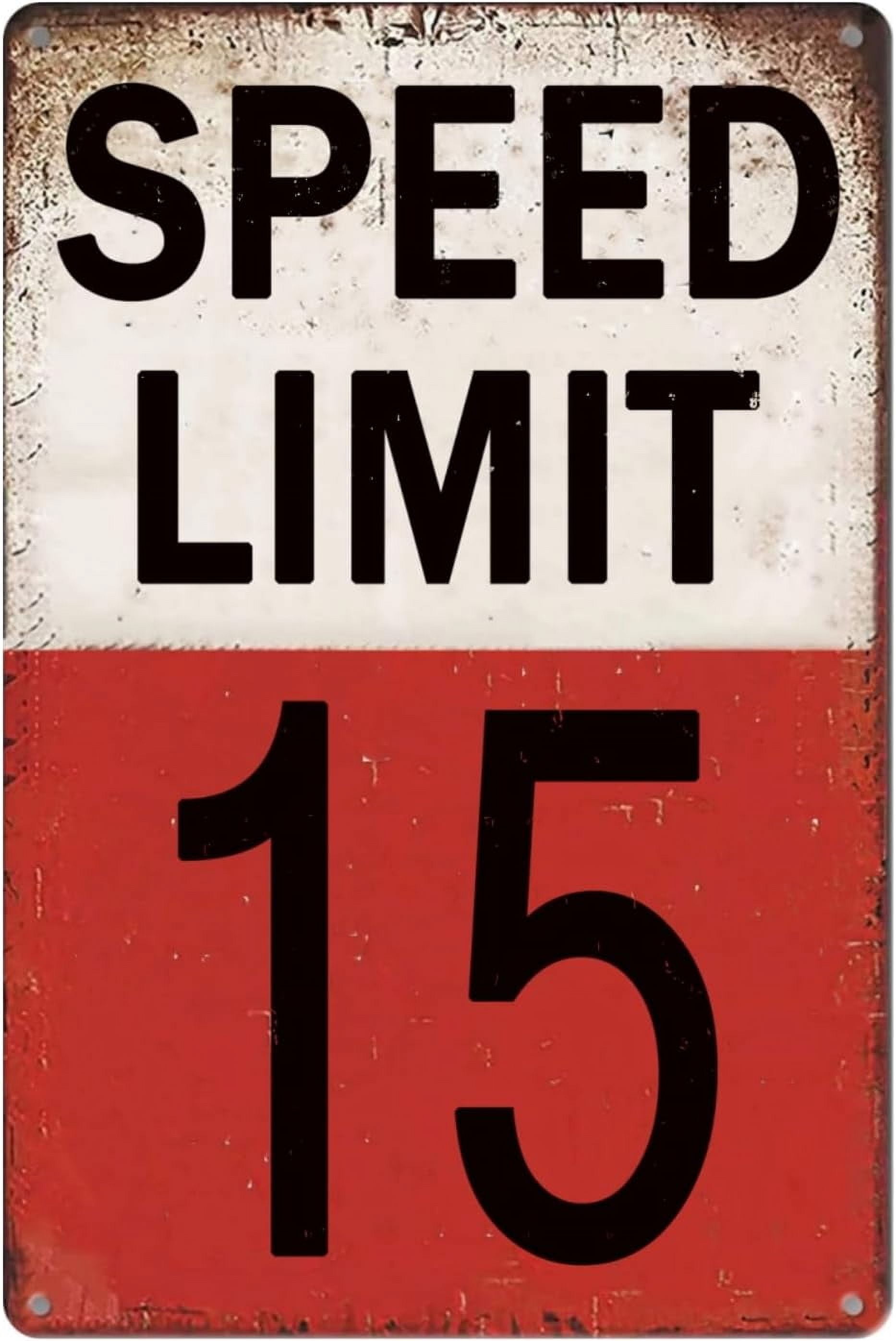 ASPORIC Speed Limit 15 Mph Sign Vintage Tin Metal Sign Speed Limit ...