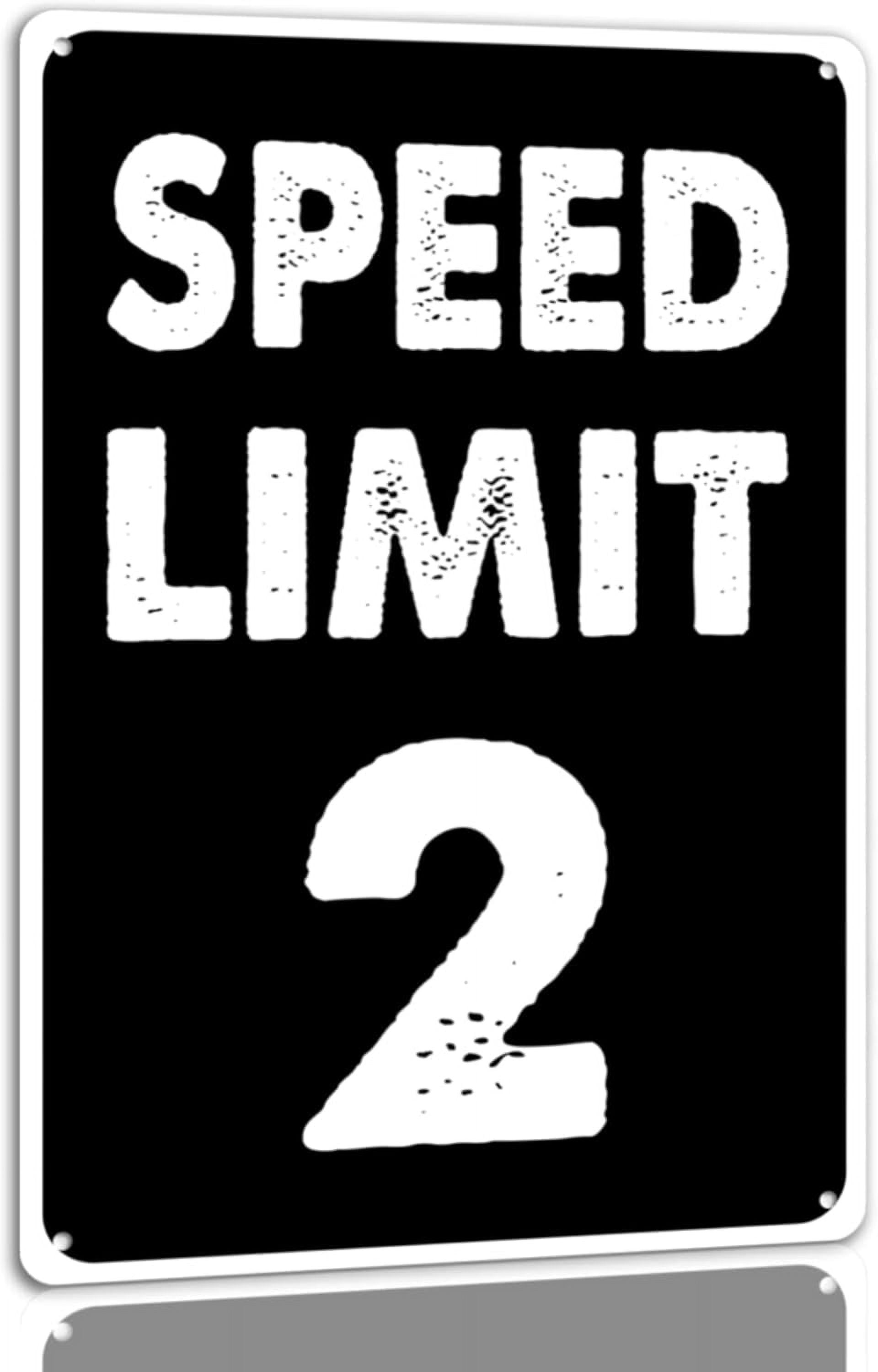 ASPORIC Speed Limit 2 Mph Tin Sign Warning Traffic Road Street Metal ...