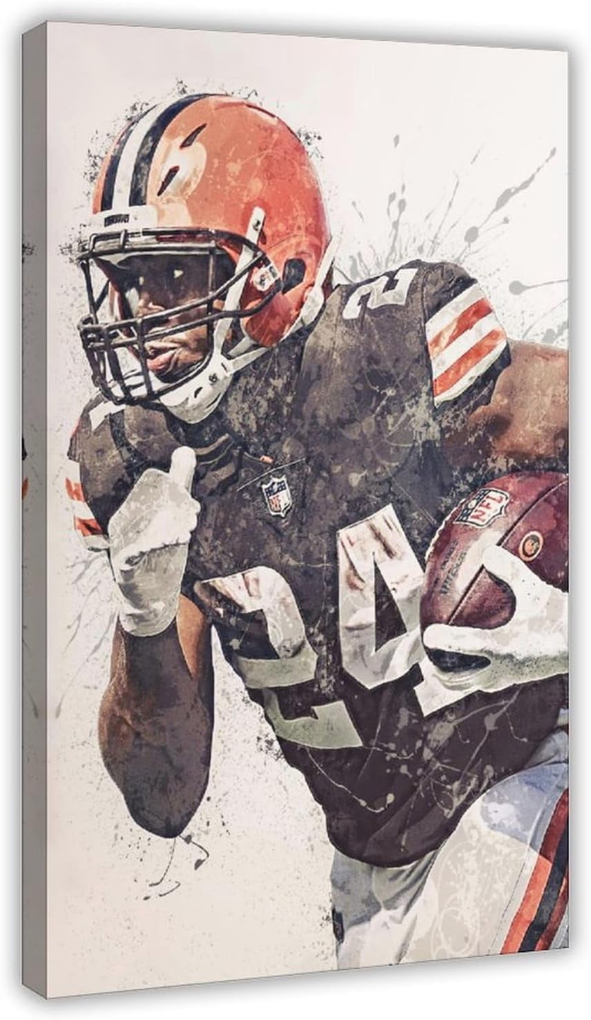 ASPORIC Sports Star Poster Nick Chubb Canvas Poster (Unframed 14x11 ...