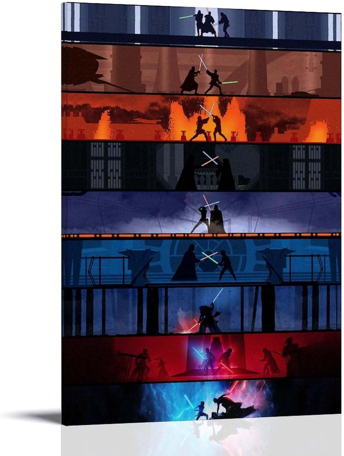 ASPORIC Star Movie Wars Poster Darth Vader Jedi Fight Poster 90s Canvas ...