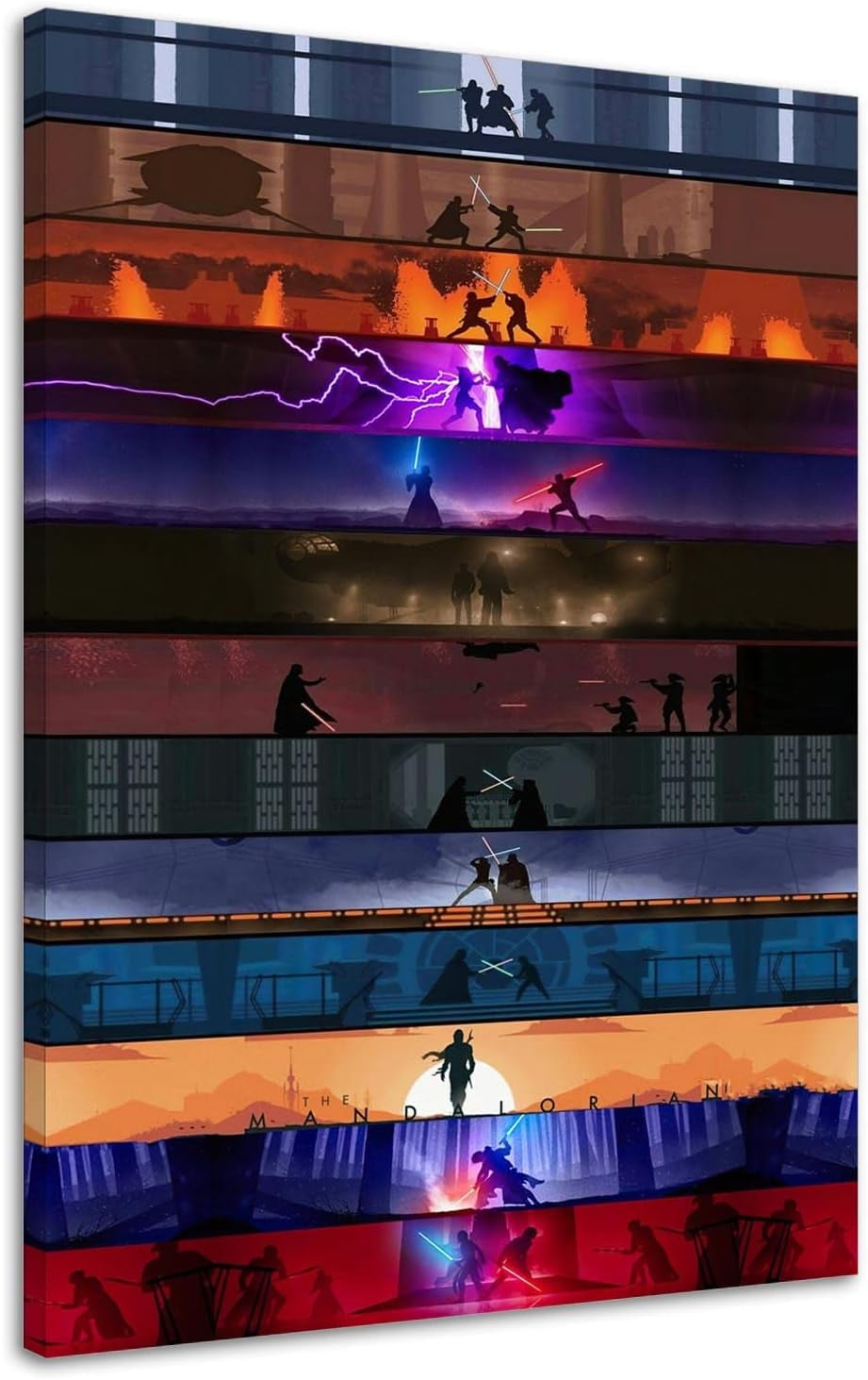 ASPORIC Star-Movie-Wars-Posters-Jedis-Duel-Lightsabers-Poster-Canvas-Prints-Force-Lightsaber ...