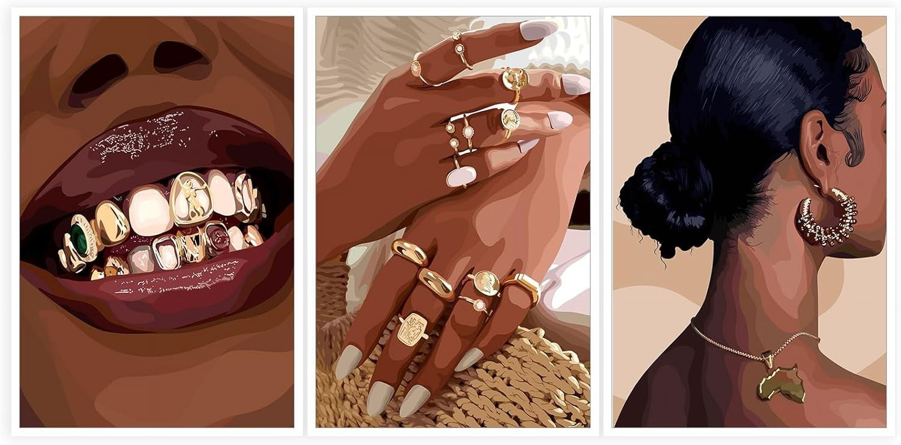 ASPORIC Stylish Retro Dice Canvas Wall Art Pink Cute Lucky Number 6 ...